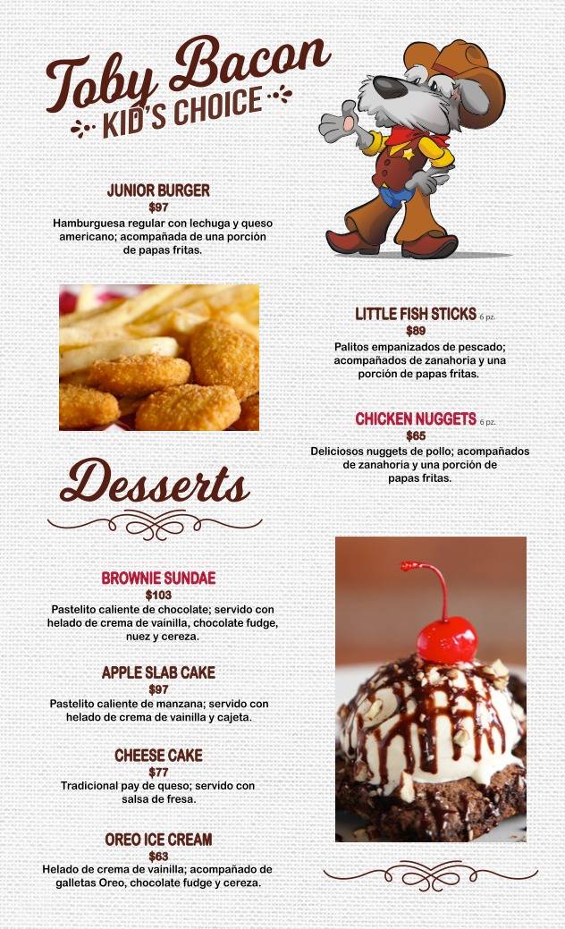 Carta del restaurante Countrybreak Bosques, Aguascalientes, Monte ...