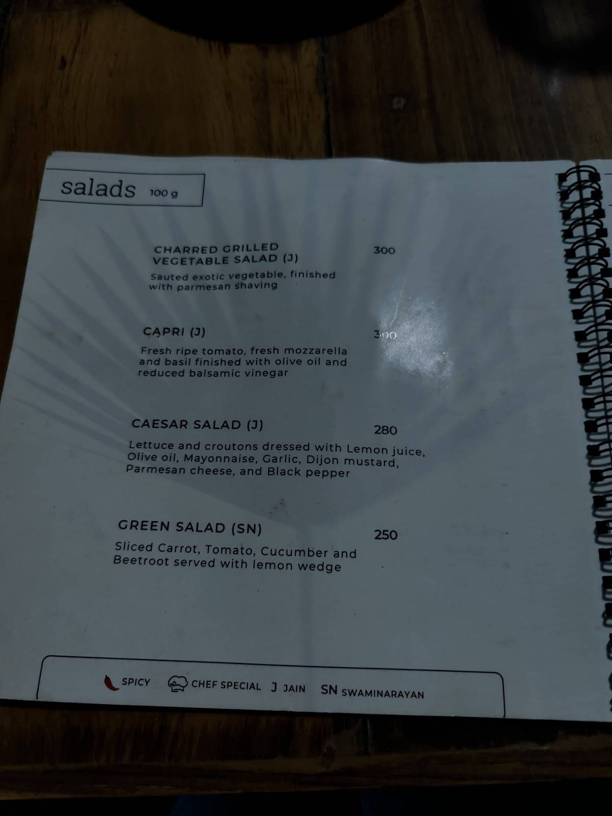 Menu at Aranyani Restaurant, Ahmedabad