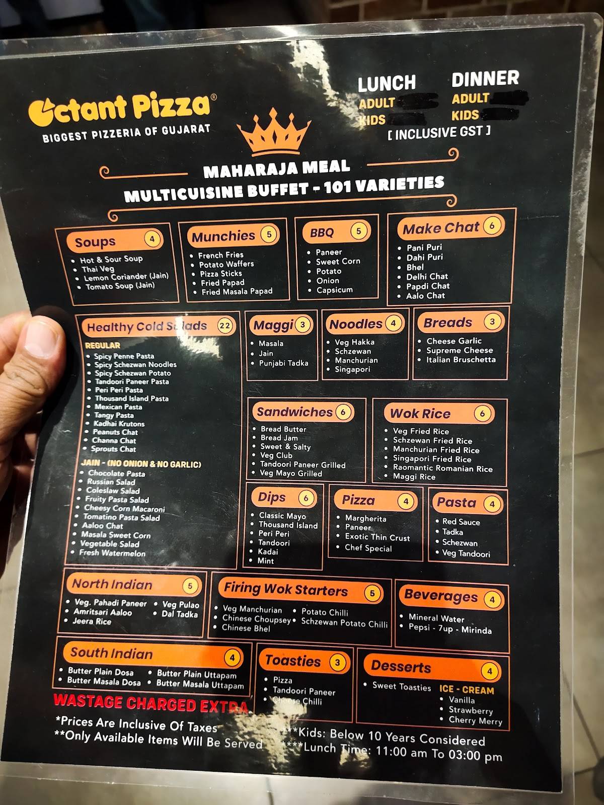 Menu at Octant Pizza, Ahmedabad