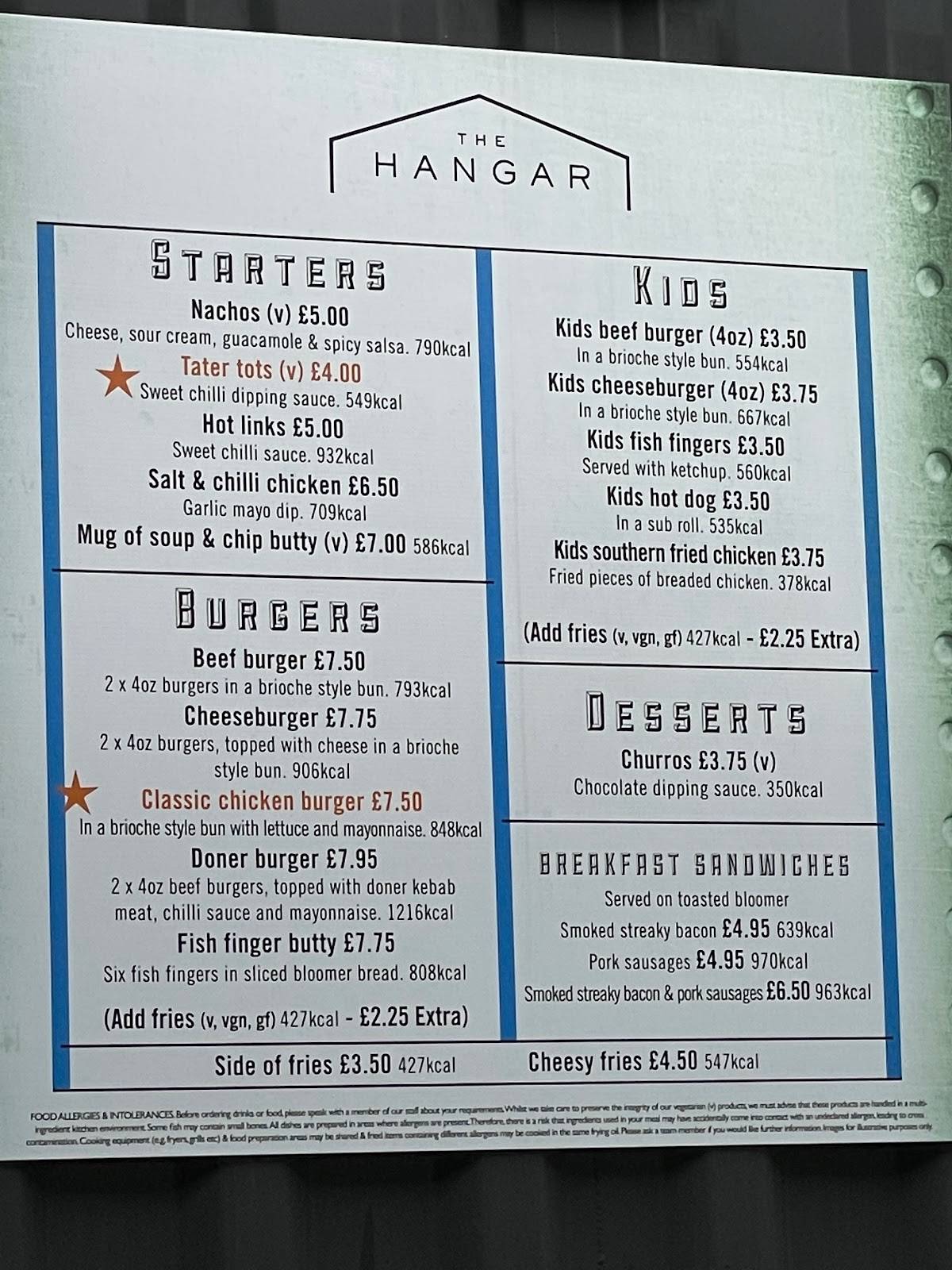 Menu at Airport Pub, Manchester Airport, Ringway