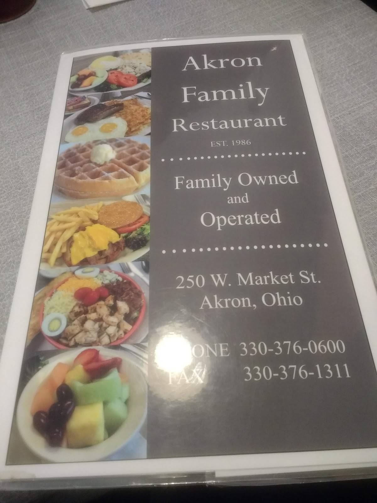 Menu at Akron Family Restaurant, Akron, 254 W Market St
