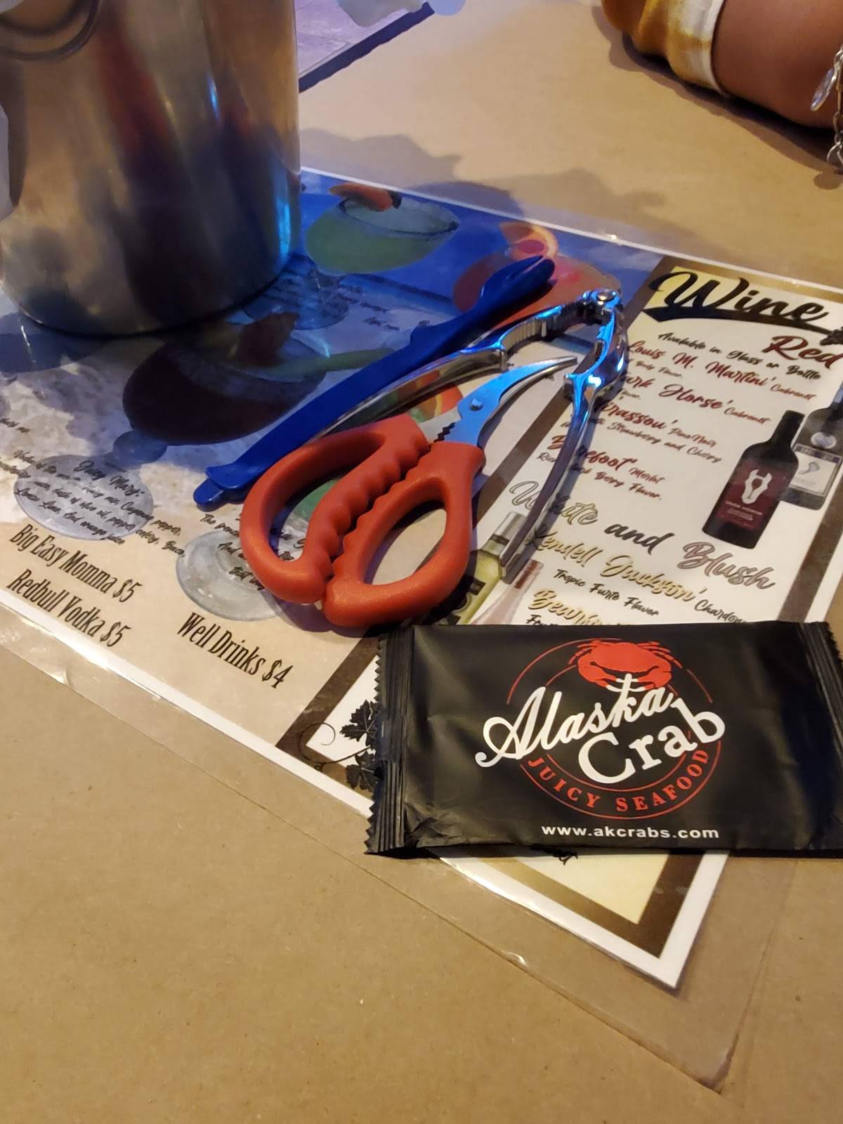 Menu at Alaska Crab pub & bar, Moreno Valley