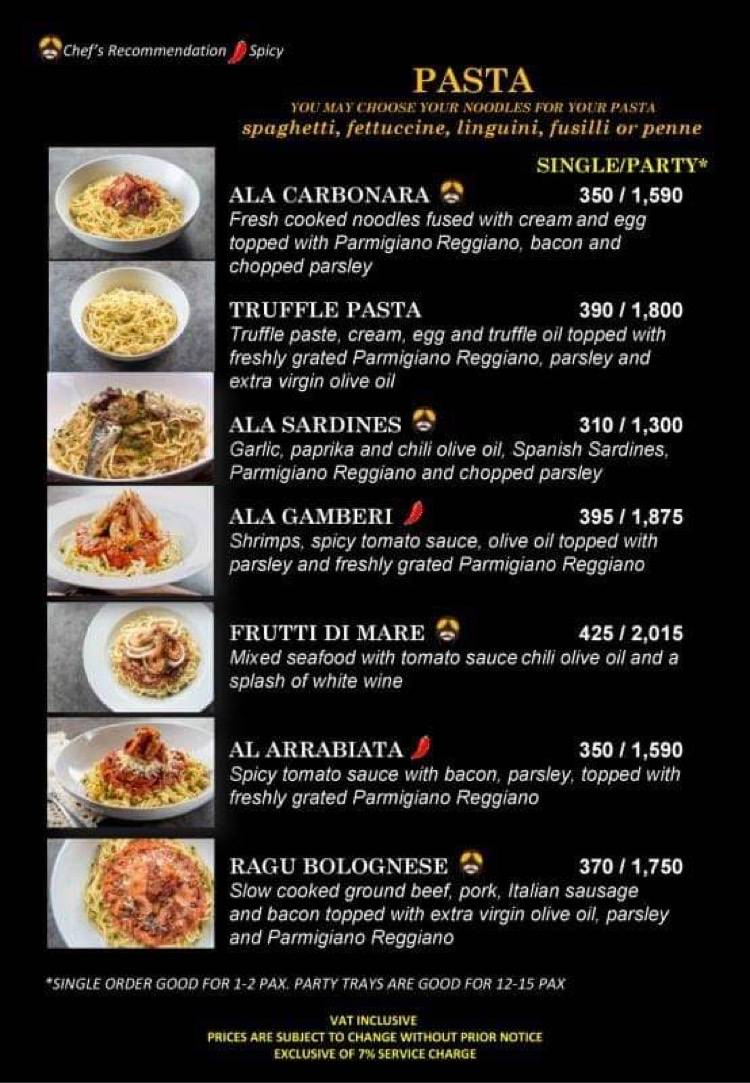 Menu at Amare La Cucina Nuvali restaurant, Santa Rosa, Ground floor bldg. C