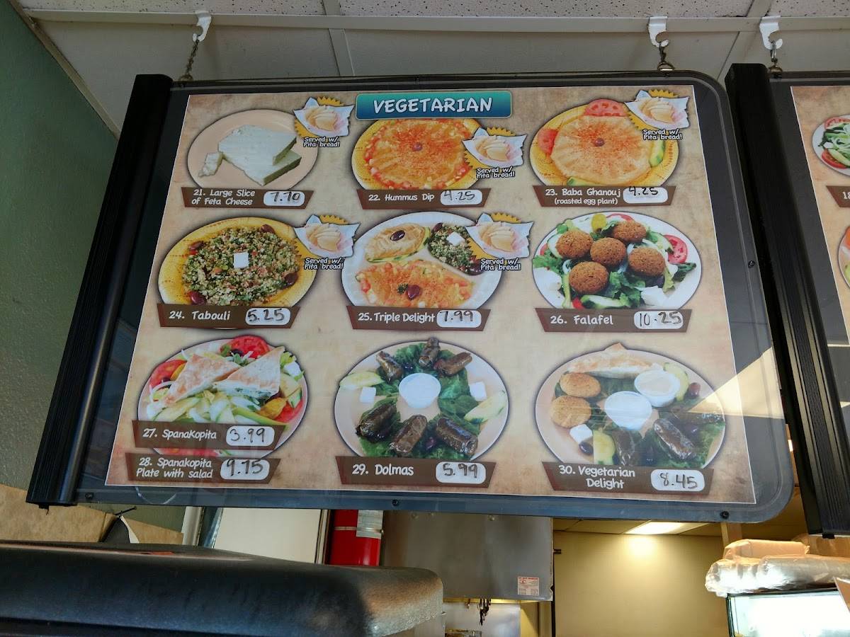 Menu at Chicago's Number One Gyros restaurant, Apache Junction