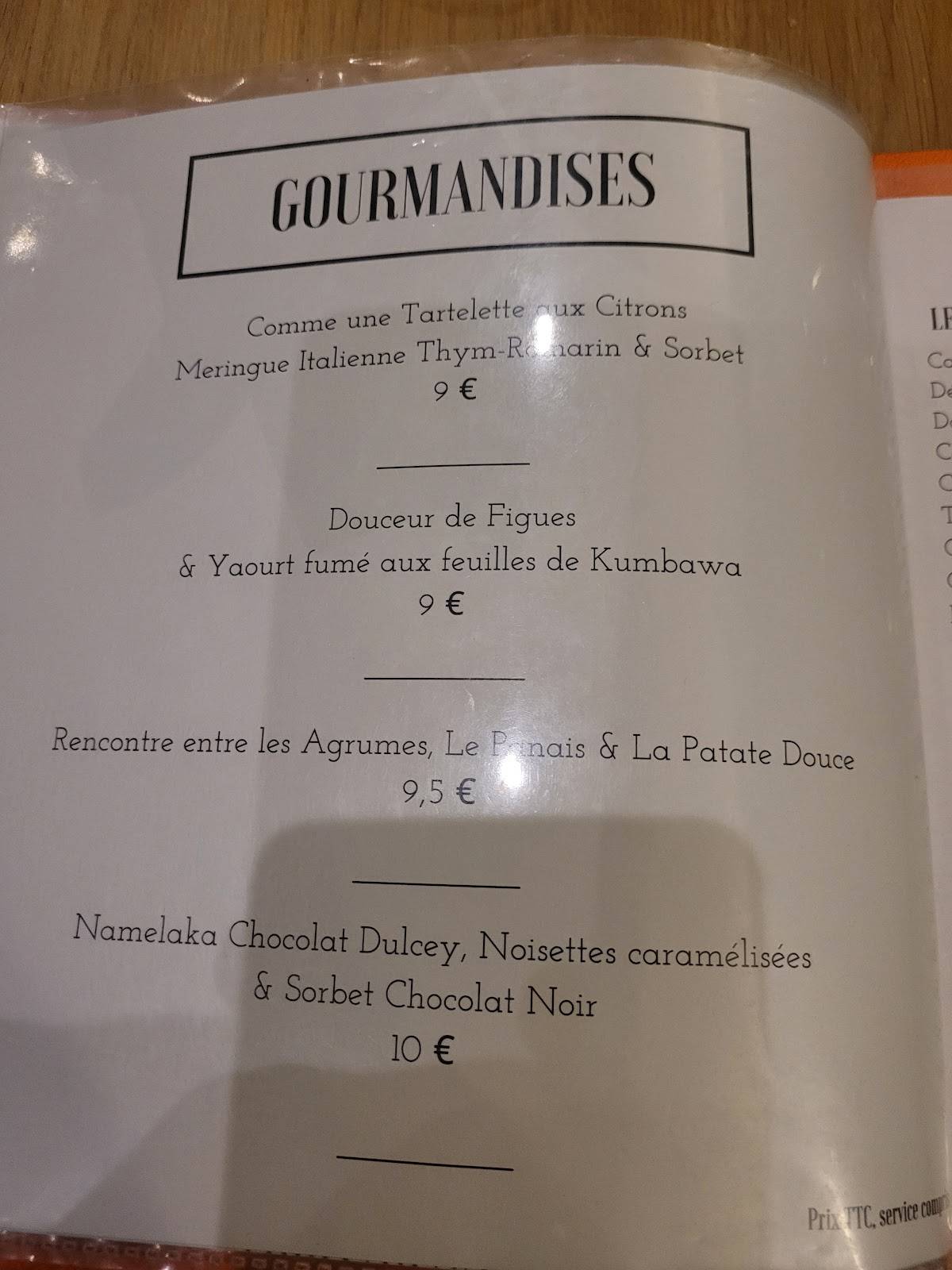 Menu au Au Coin de la Rue restaurant, Nancy