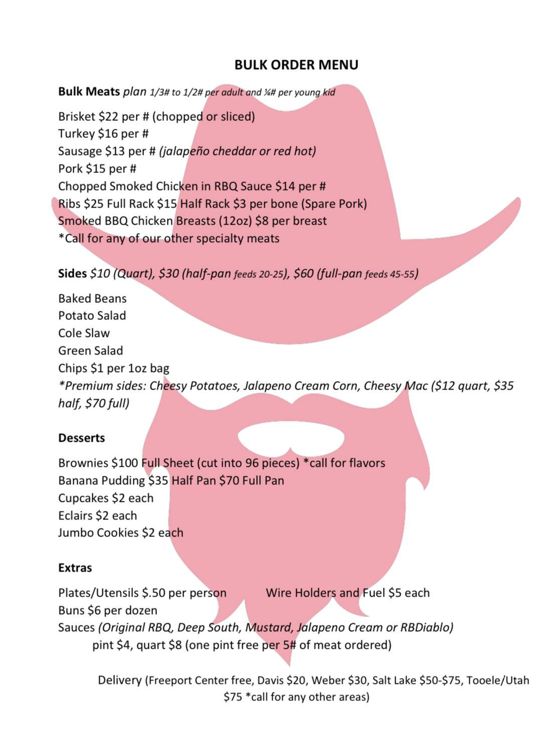 Menu at Red Beard BBQ, Clearfield