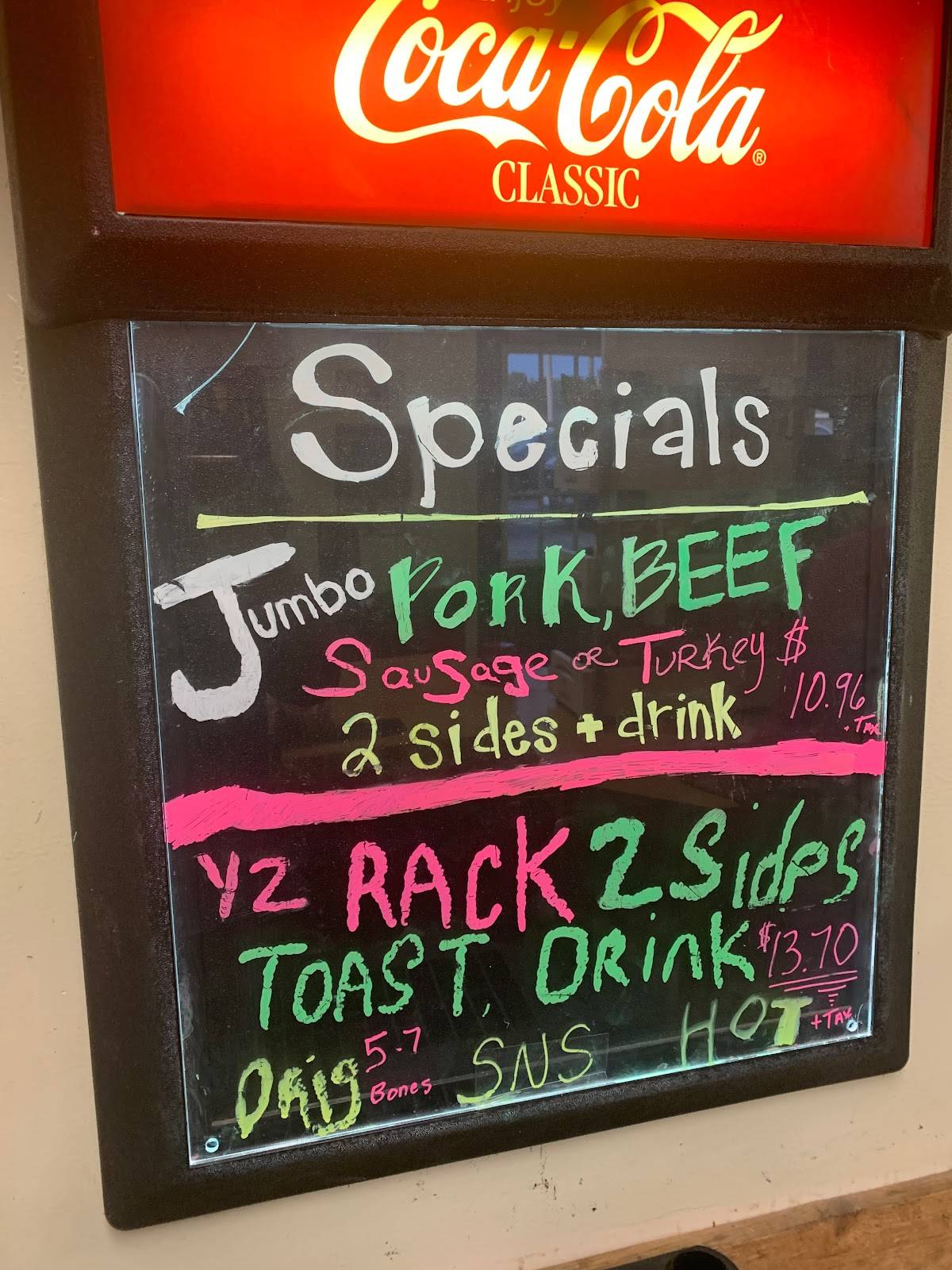 Menu at Smoke Shack Bar-B-Q, Maumelle
