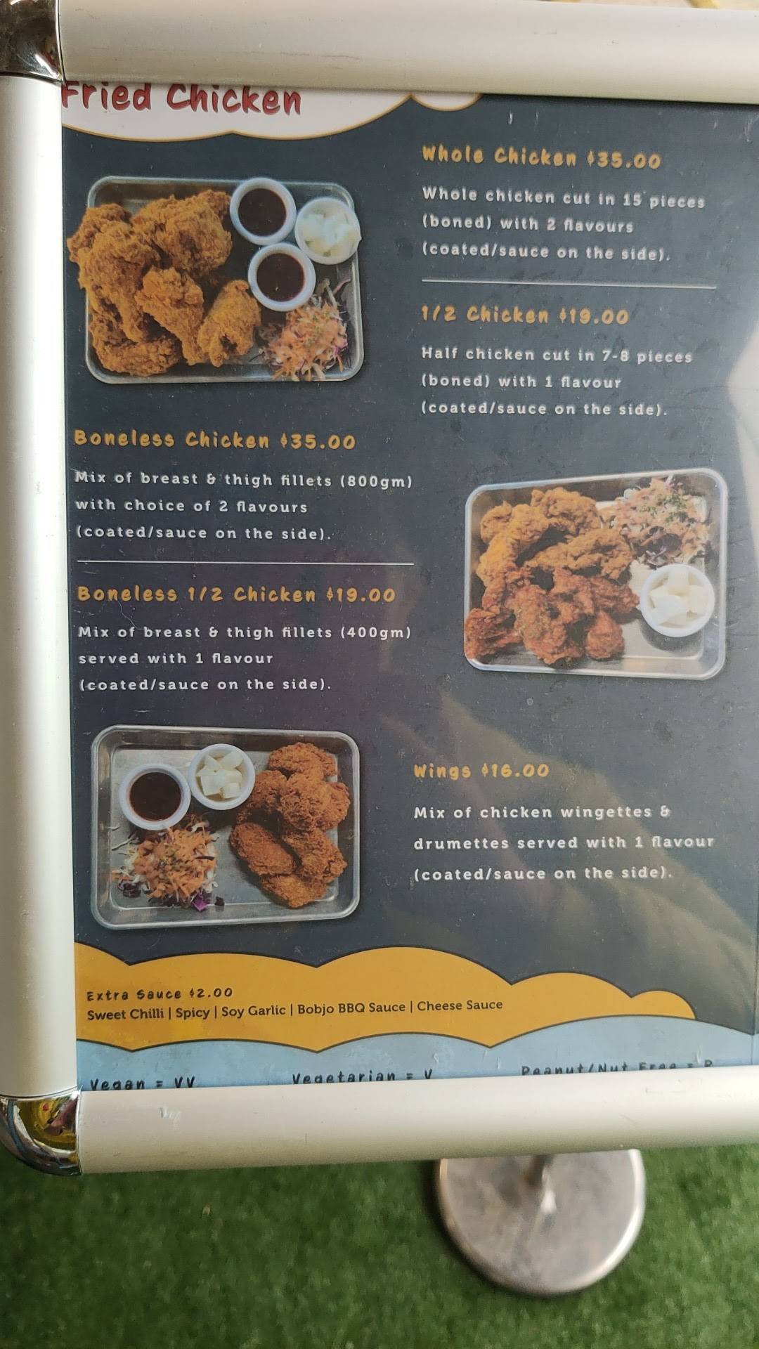 Menu at BOB JO restaurant, Mandurah