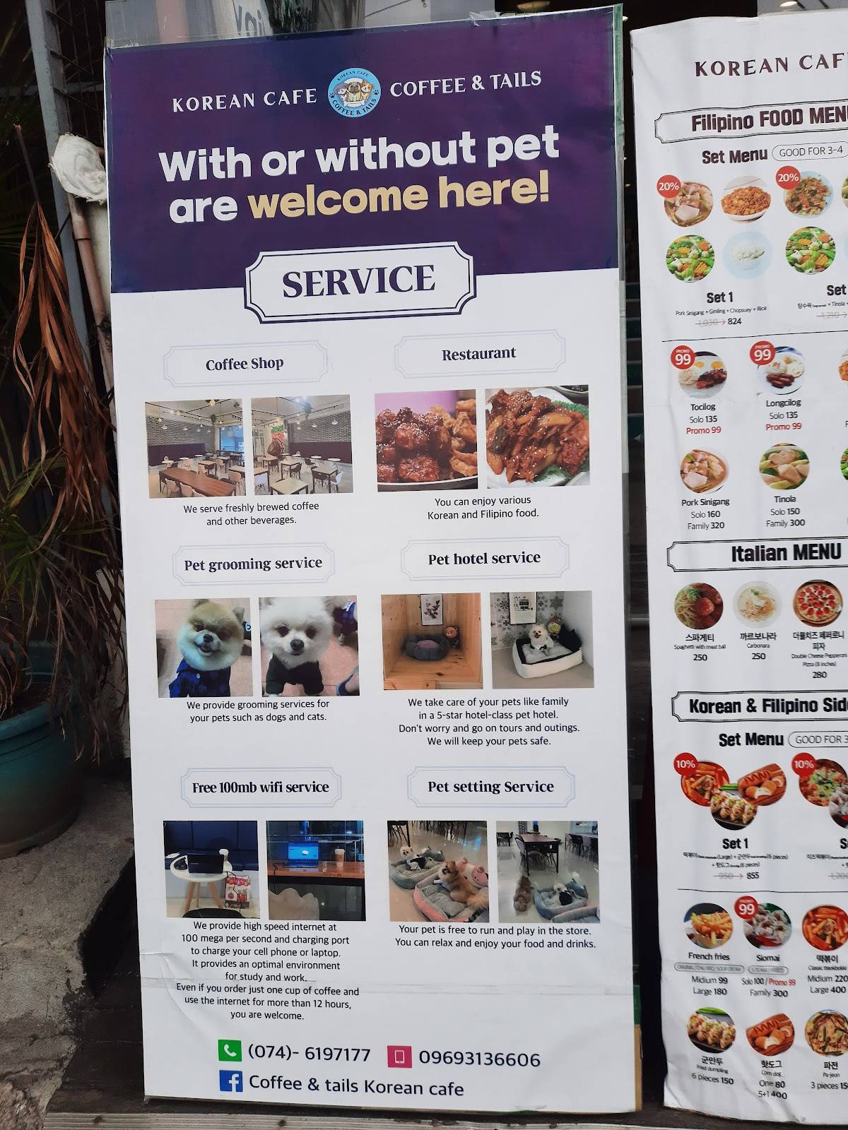 Carta de Coffee & Tails Korean Cafe, Baguio