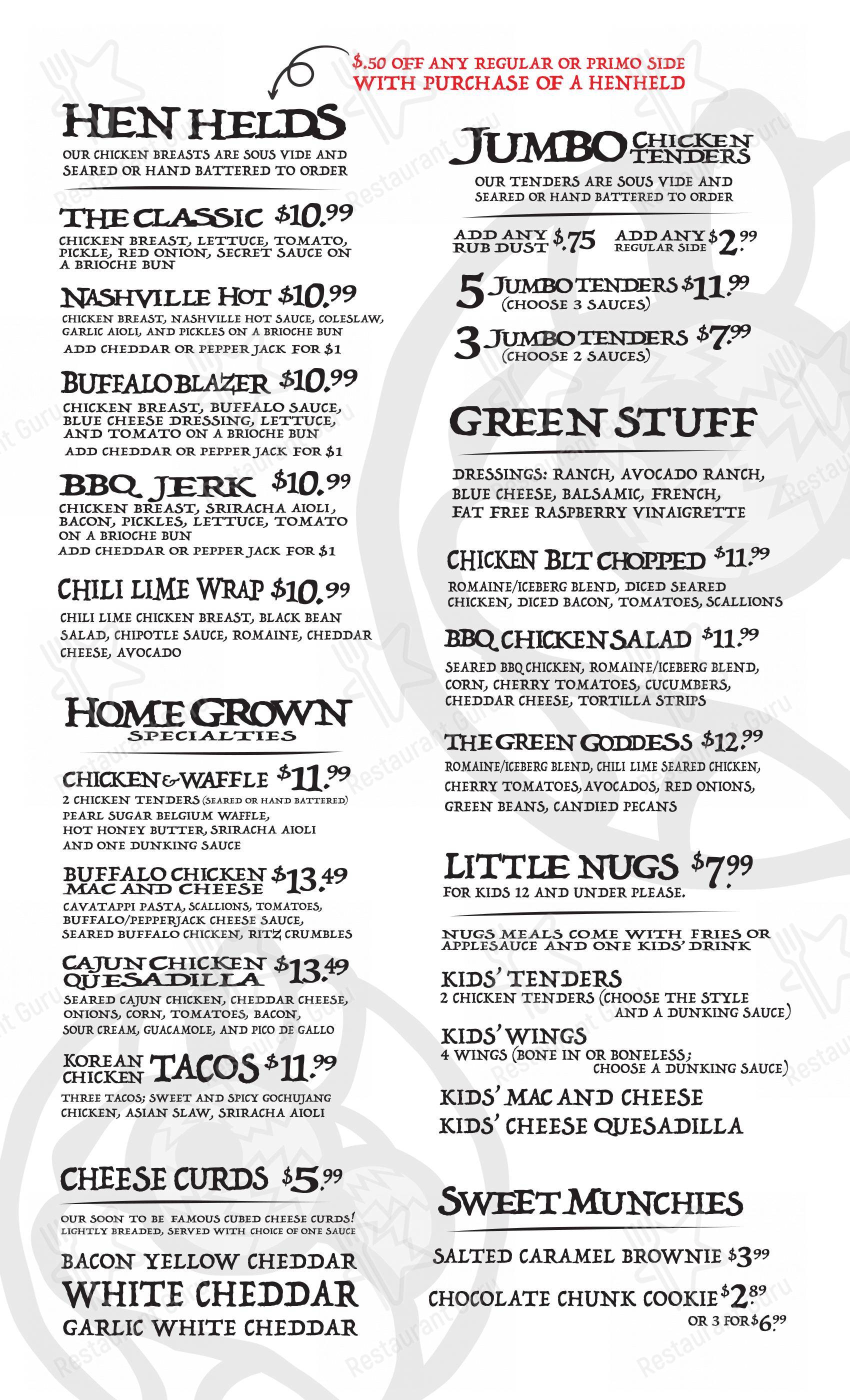 Menu at Baked Wings pub & bar, Loves Park