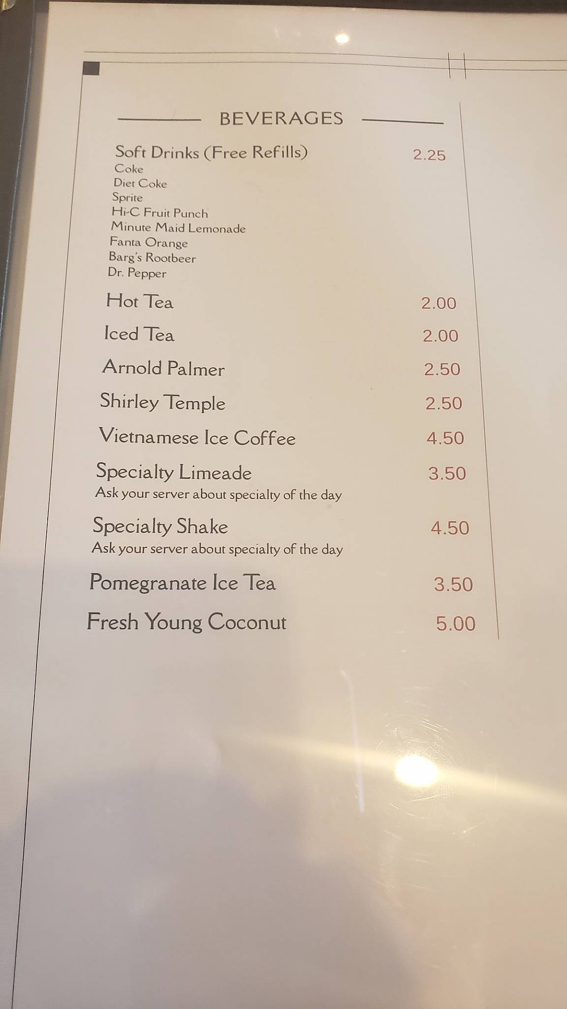 Menu at Bamboo by Kulantro restaurant, Albuquerque