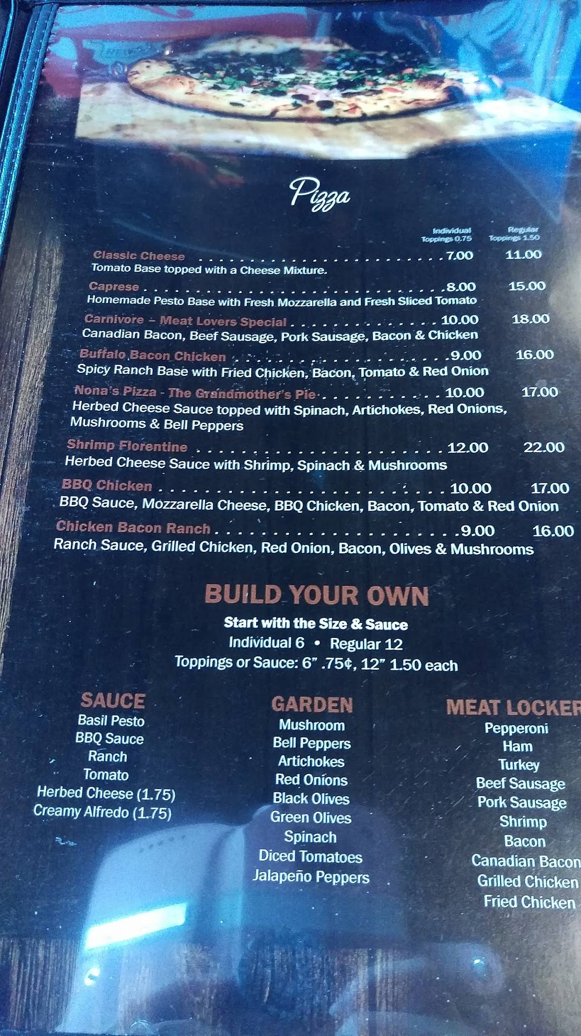 Menu at The River & Sandbar, Batesville