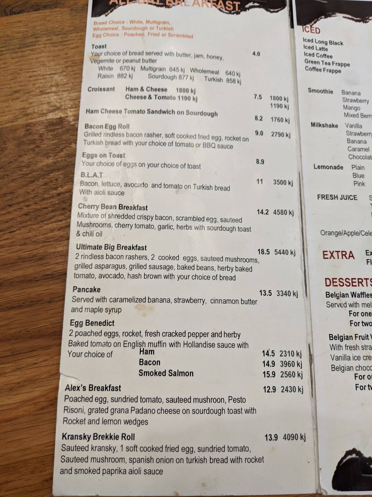 Menu at Caffe Cherry Beans cafe, Baulkham Hills, Stockland Mall Kiosk 2&3