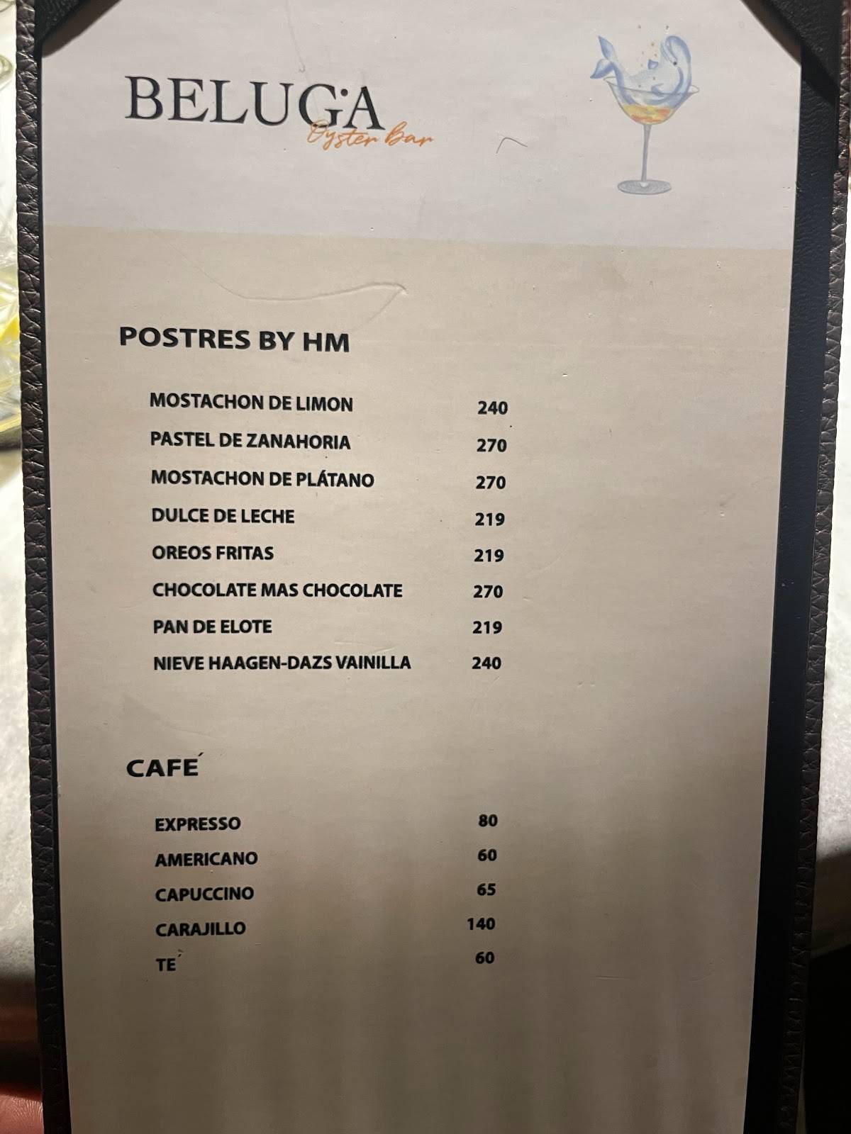 Carta del restaurante Beluga Polanco, Ciudad del México, Av. Pdte. Masaryk 120 Chapultepec ...