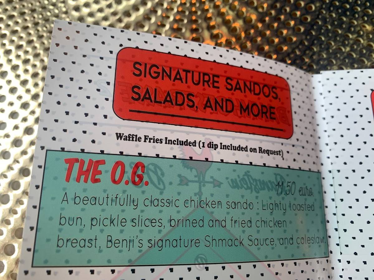 Menu at Benji's Birdhouse restaurant, Ramstein-Miesenbach