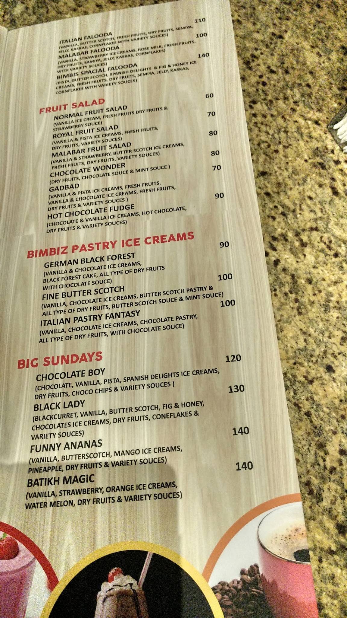Menu at Bim Biz Resto Cafe, Bengaluru, Shop No. 1