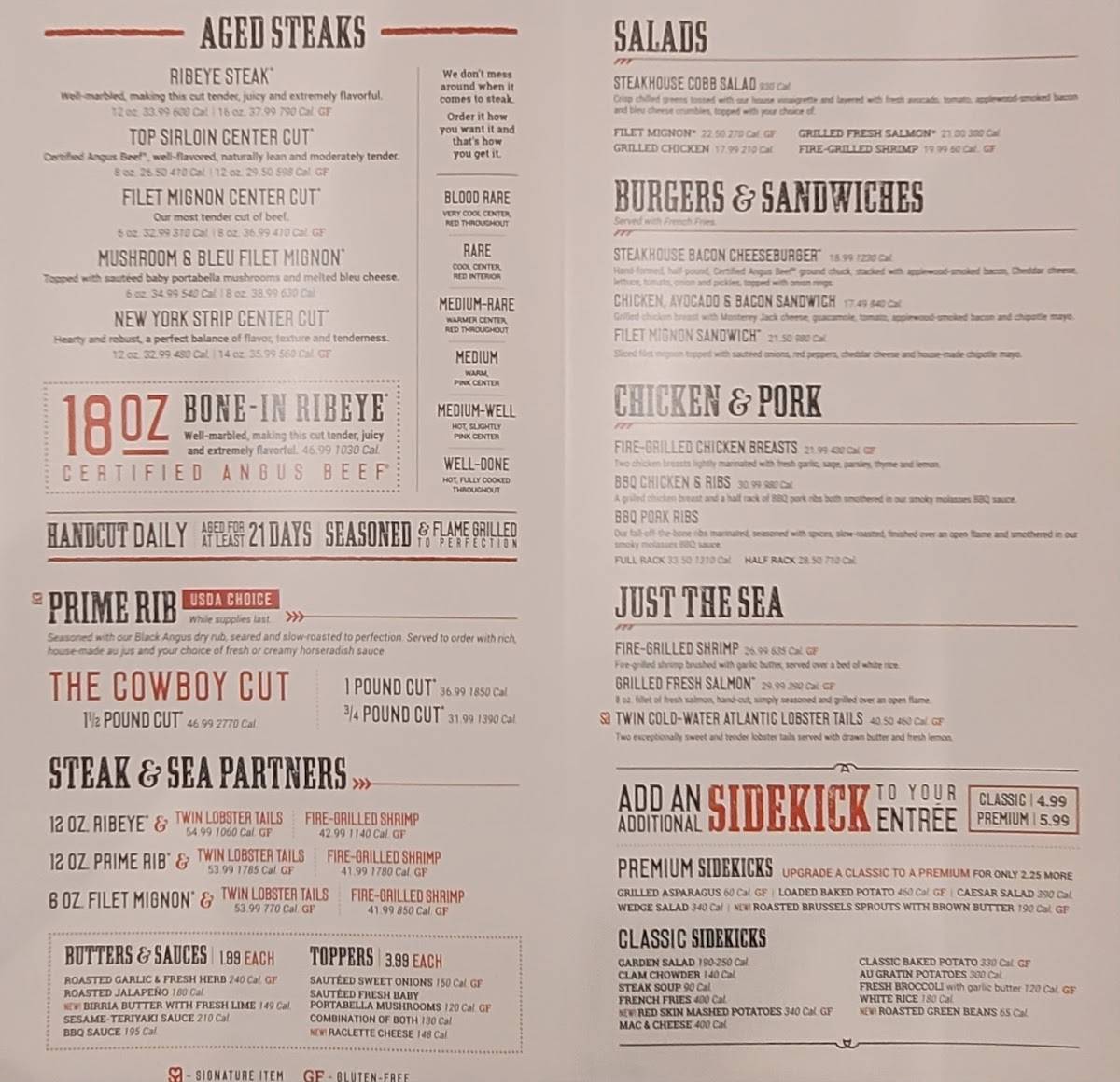 Menu at Black Angus Steakhouse, Pearl City