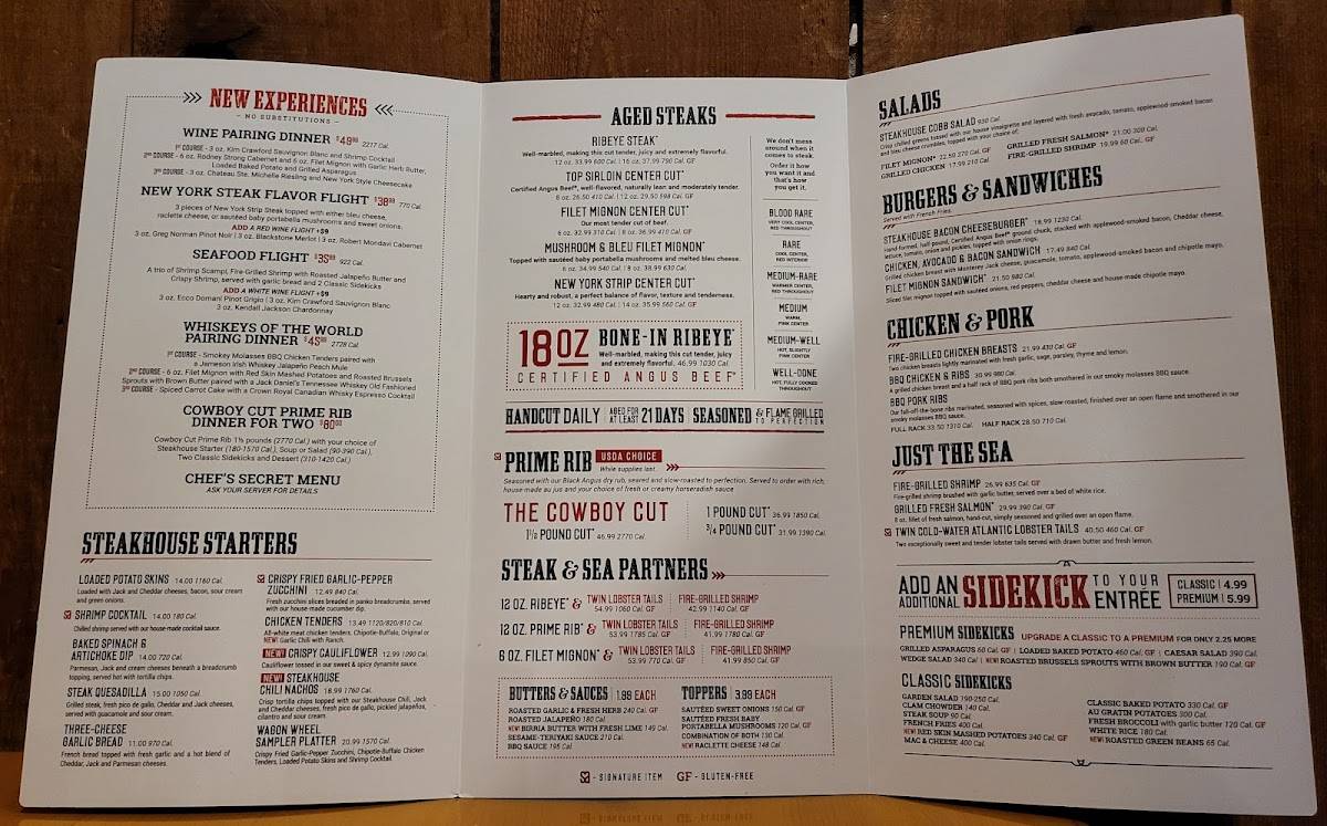 Menu at Black Angus Steakhouse, Pearl City