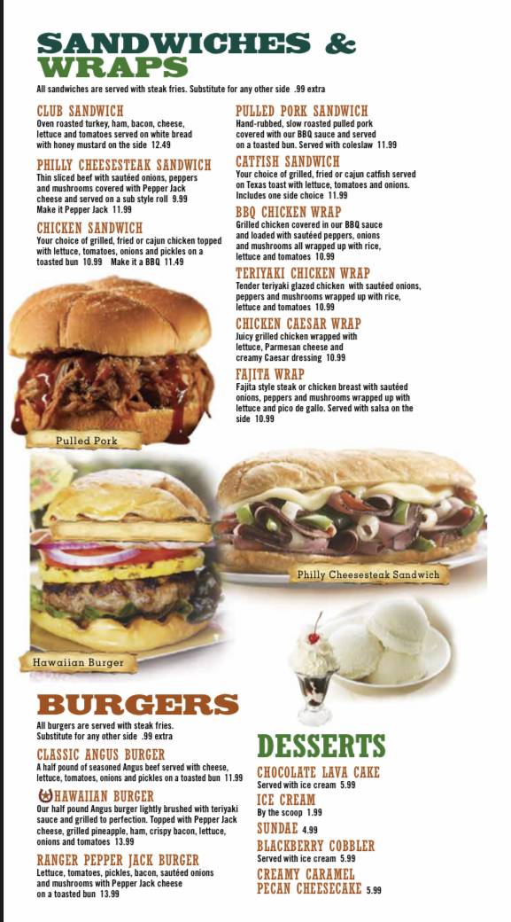 Menu at Black Stallion Steakhouse, Columbia