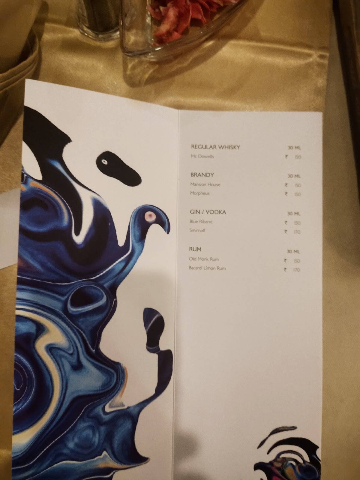 Menu at Blue Fox, Secunderabad, CHANDRALOK COMPLEX