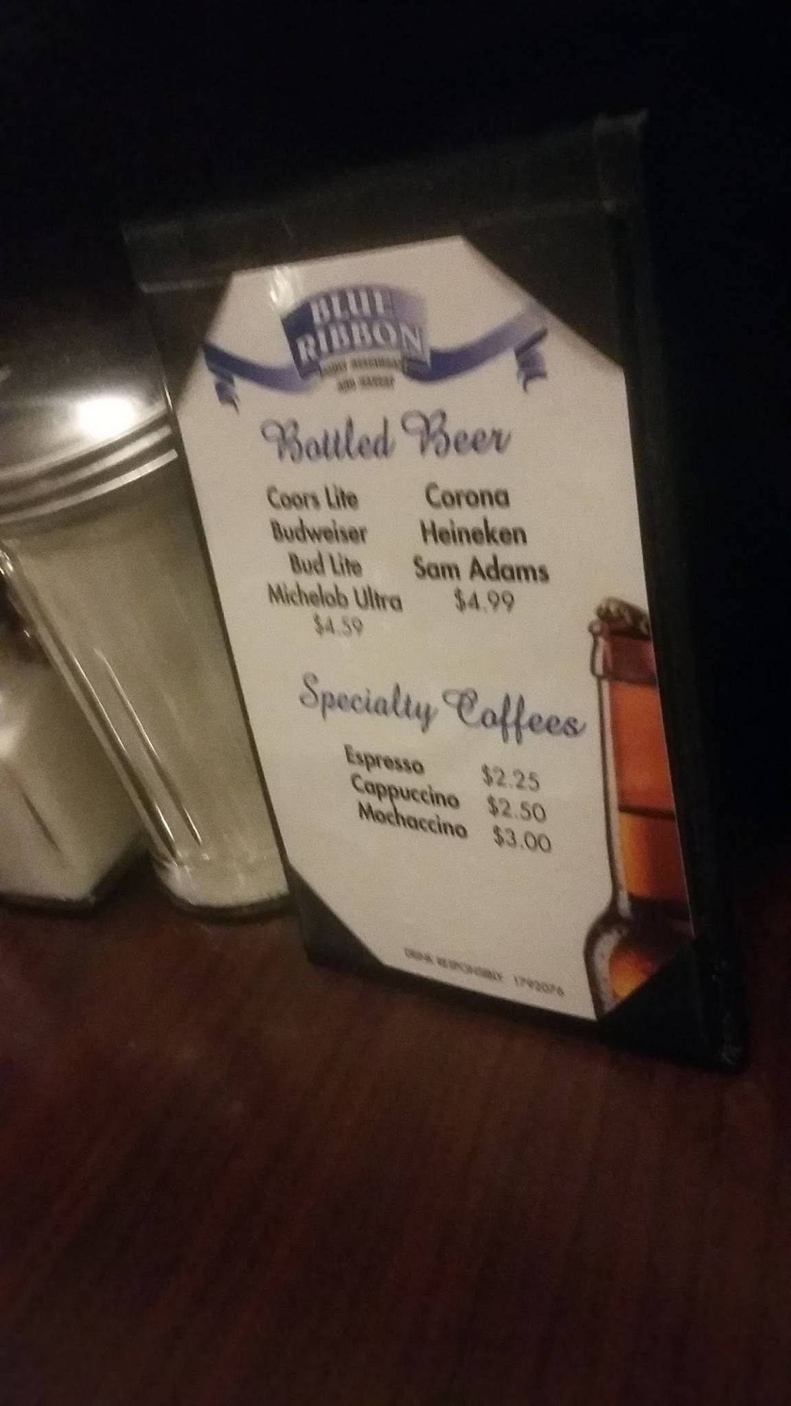 Menu at Blue Ribbon Restaurant & Bakery, Schenectady