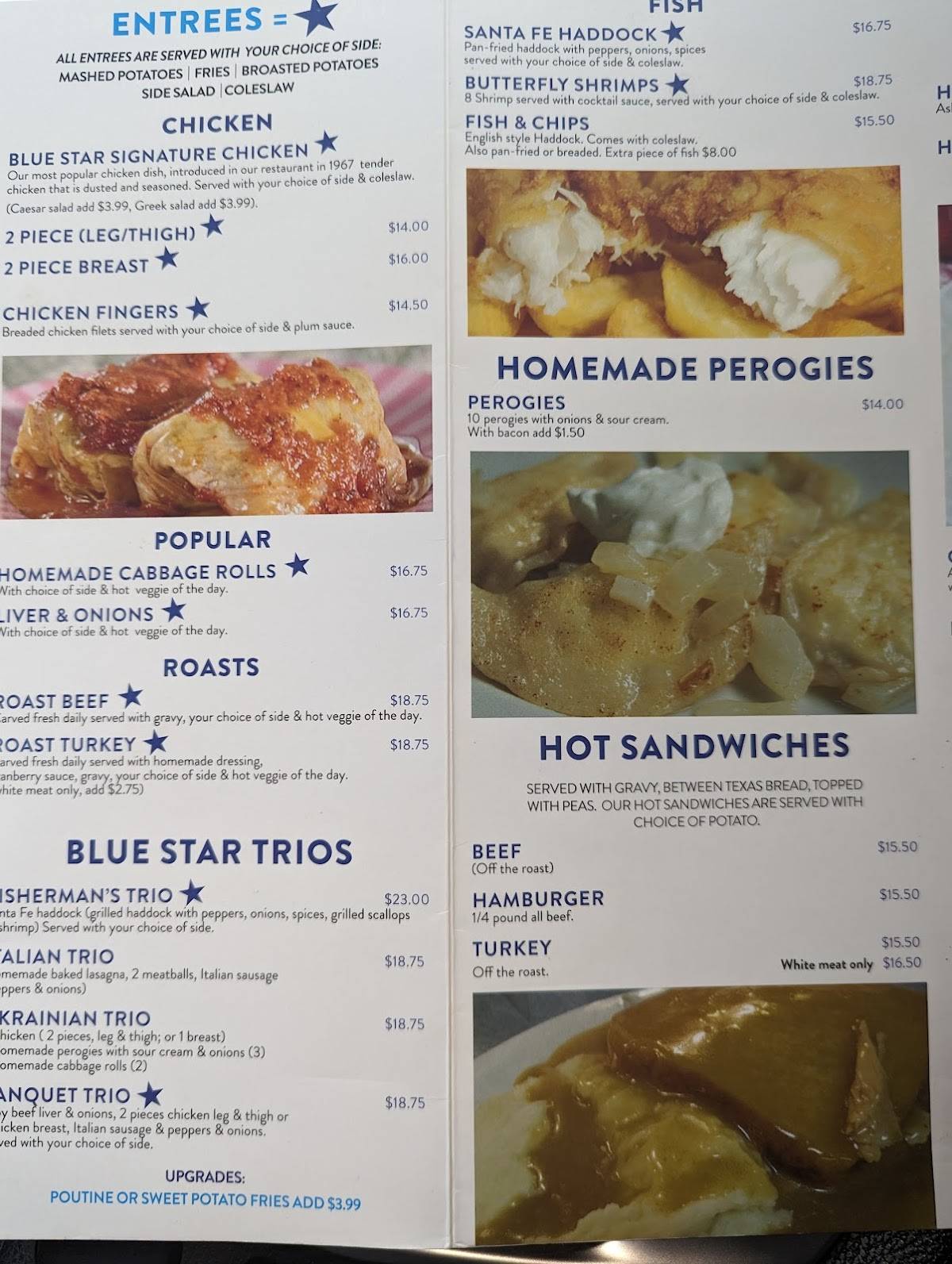 Menu at Blue Star Restaurant, Welland