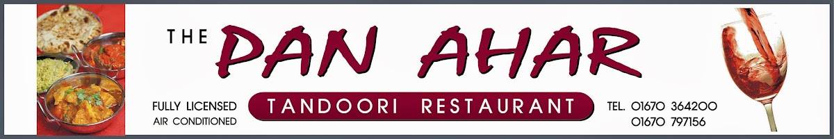 Menu at Pan Ahar Tandoori restaurant, Blyth