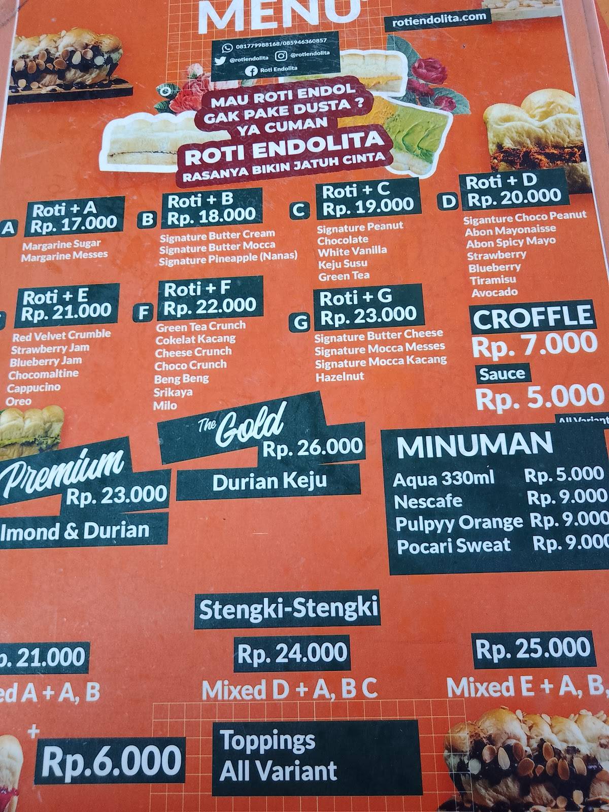 Carta de Roti Endolita Bogor Baru - Makanan, Roti Khas Bogor, Oleh ...