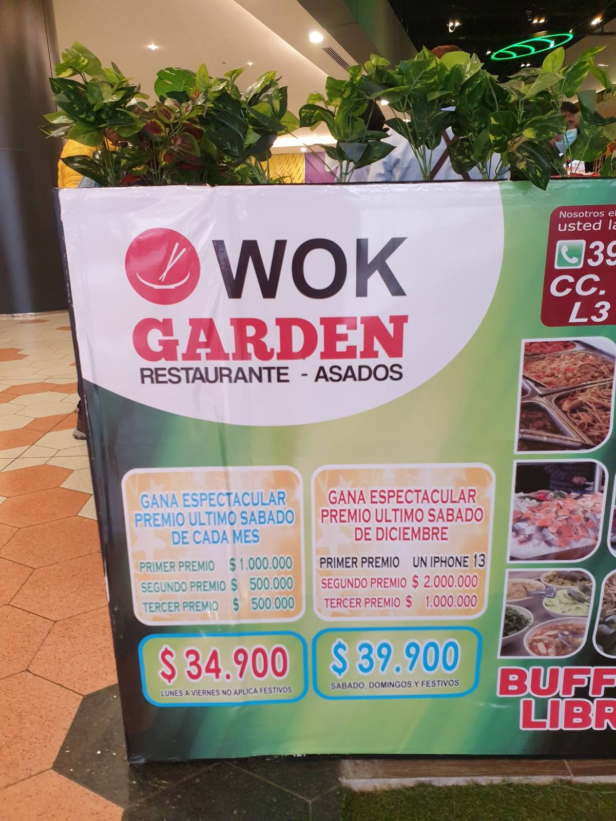 Carta del restaurante WOK GARDEN EL EDÉN, Bogotá, Av. Boyacá #12a75