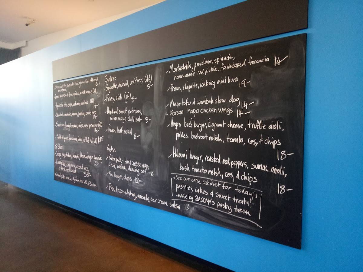 Menu at GOMA Bistro cafe, Brisbane City, Gallery of Modern Art