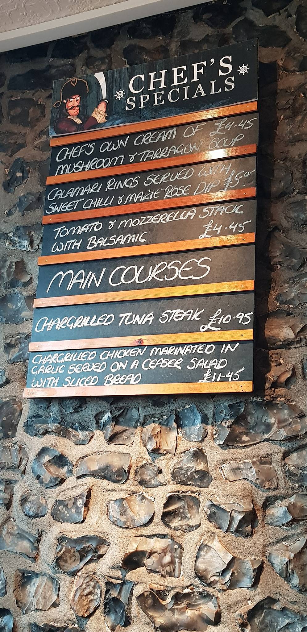 Menu at Captain Digby pub & bar, Broadstairs