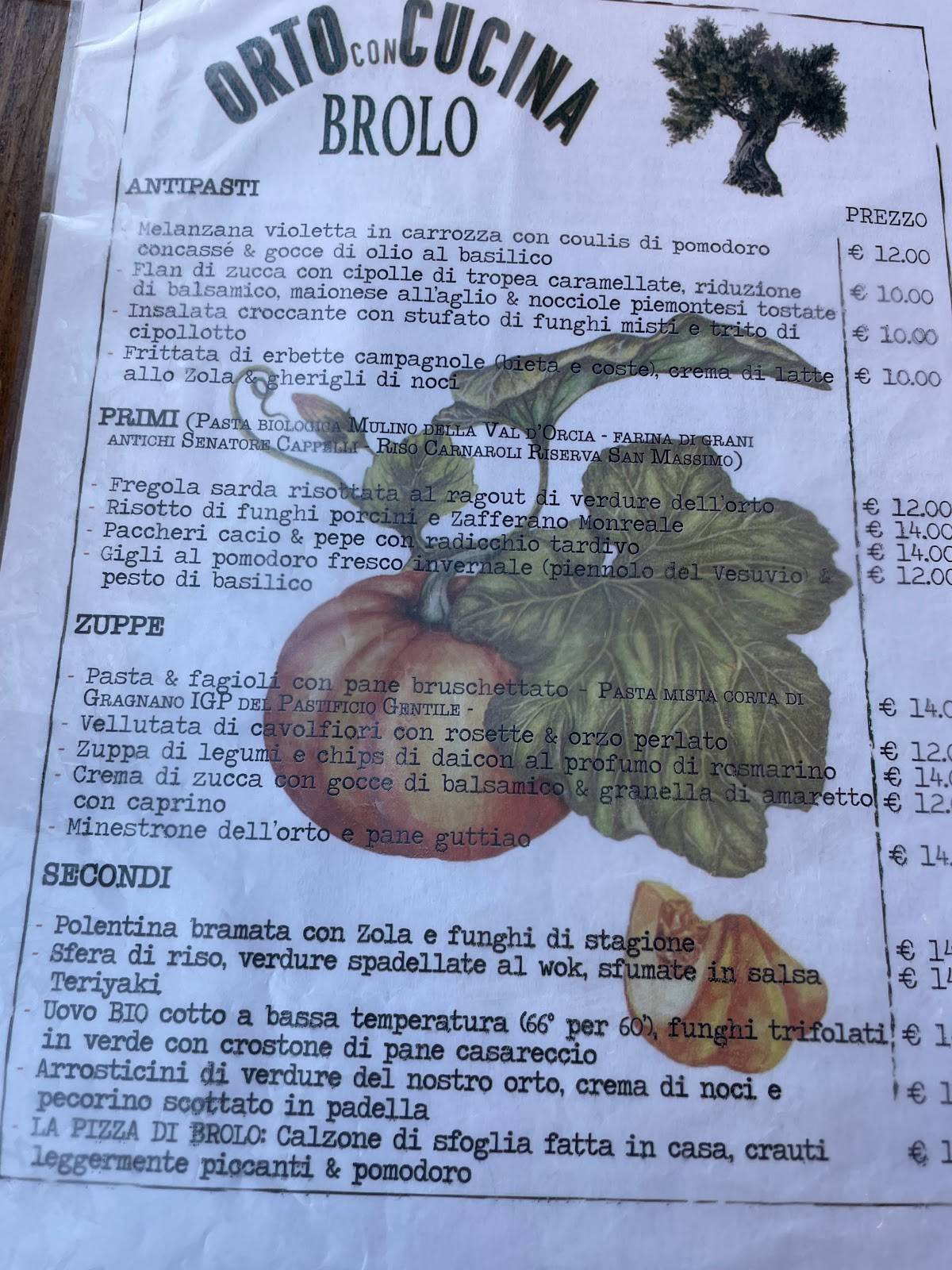 Menu da Brolo Milano - Orto con cucina ristorante, Milano