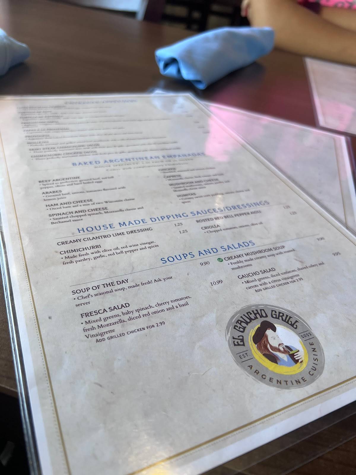 Menu at El Gaucho Grill restaurant, Brookfield, W Bluemound Rd suite 7