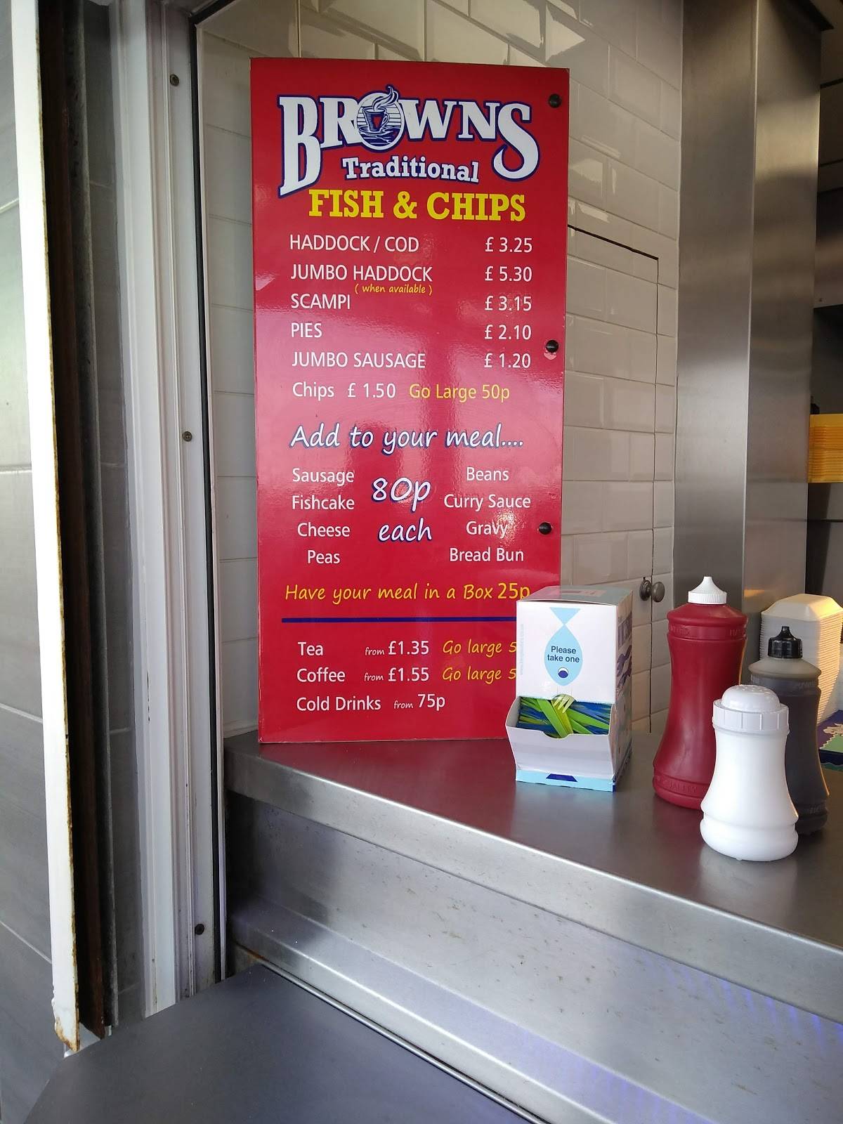 Menu at Brown's Café cafe, Cleethorpes