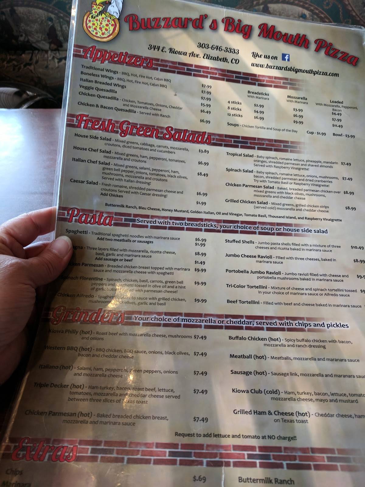 Menu at Jac's Restaurant, Elizabeth