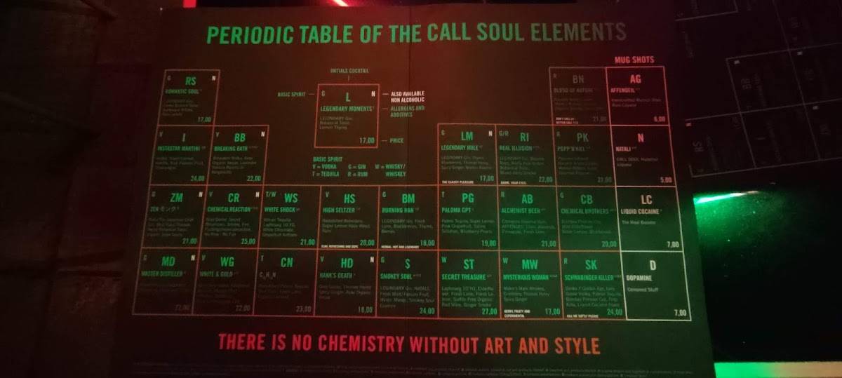 Speisekarte von CALL SOUL - Breaking Bar, München