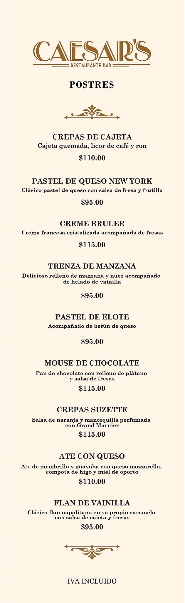 Menu at Caesar's pub & bar, Tijuana, Av. Revolución 8190