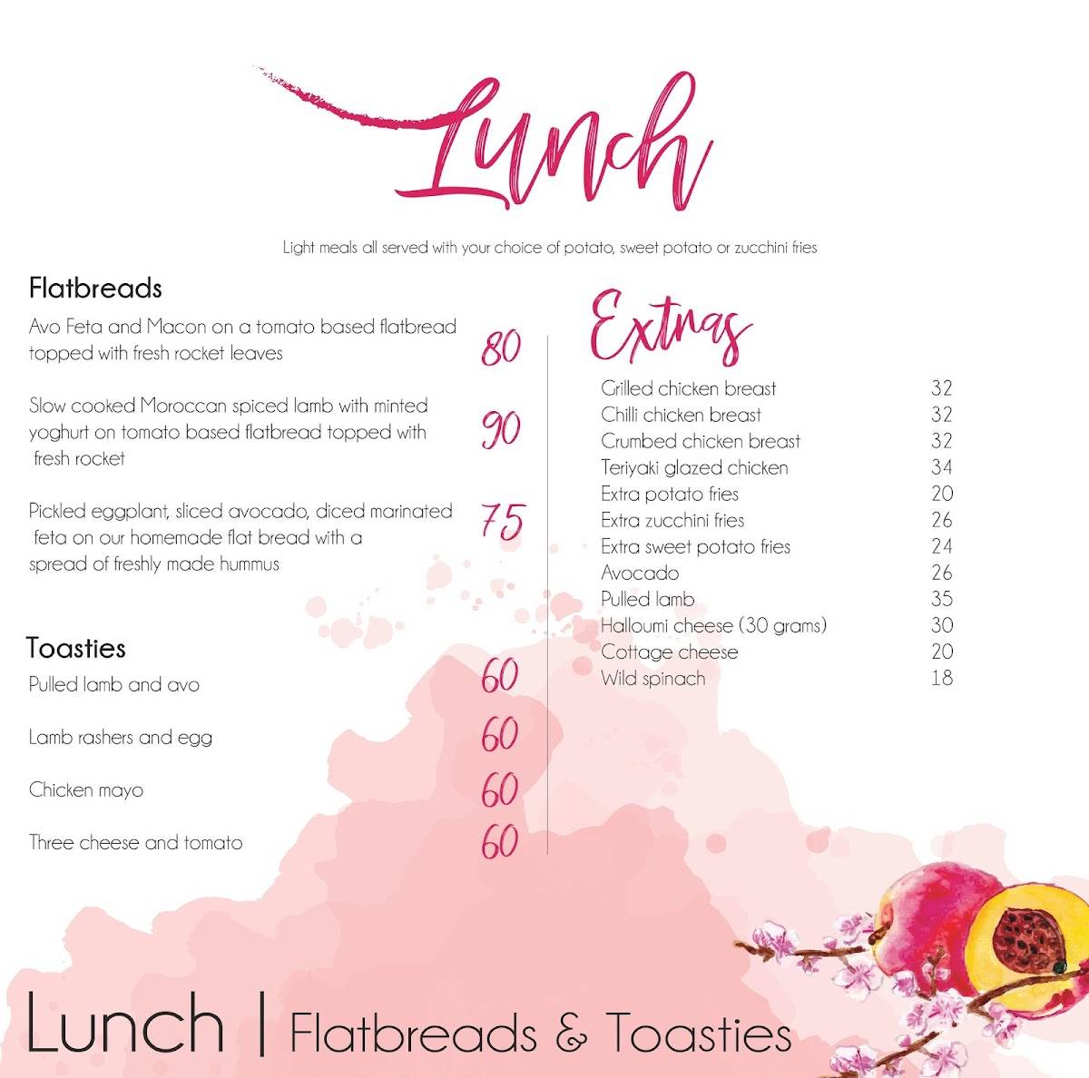 Menu at Antique Cafe, Durban, 91 Churchill Rd