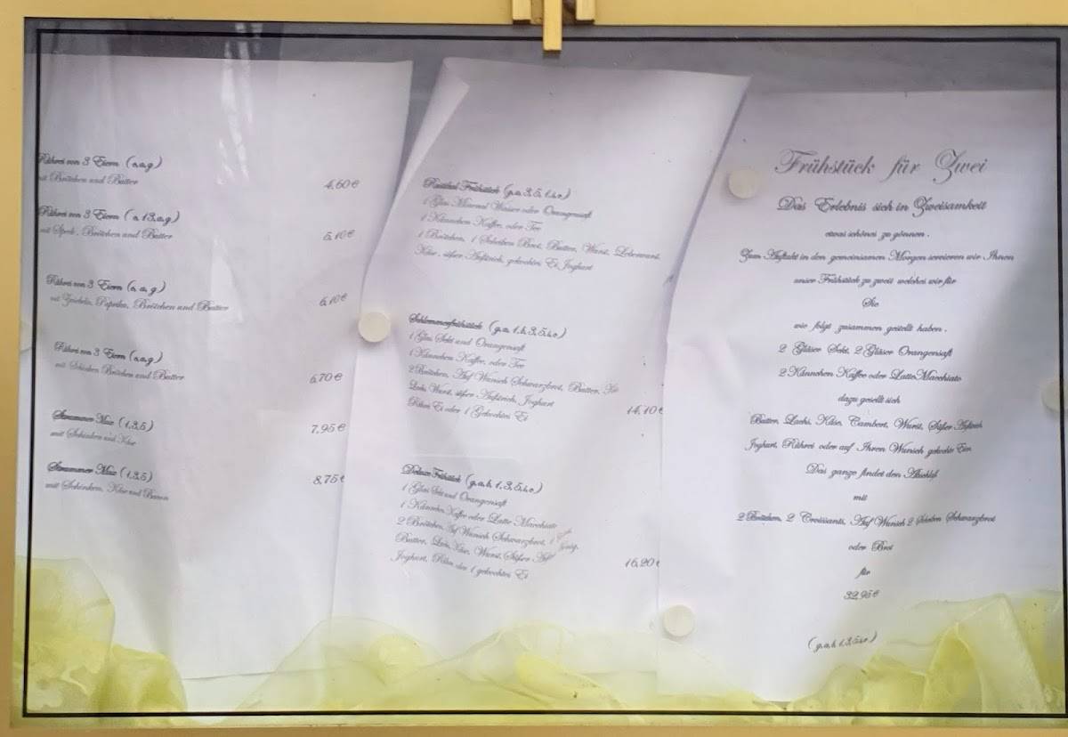 Speisekarte von Cafe Anno 1661, Aldenhoven