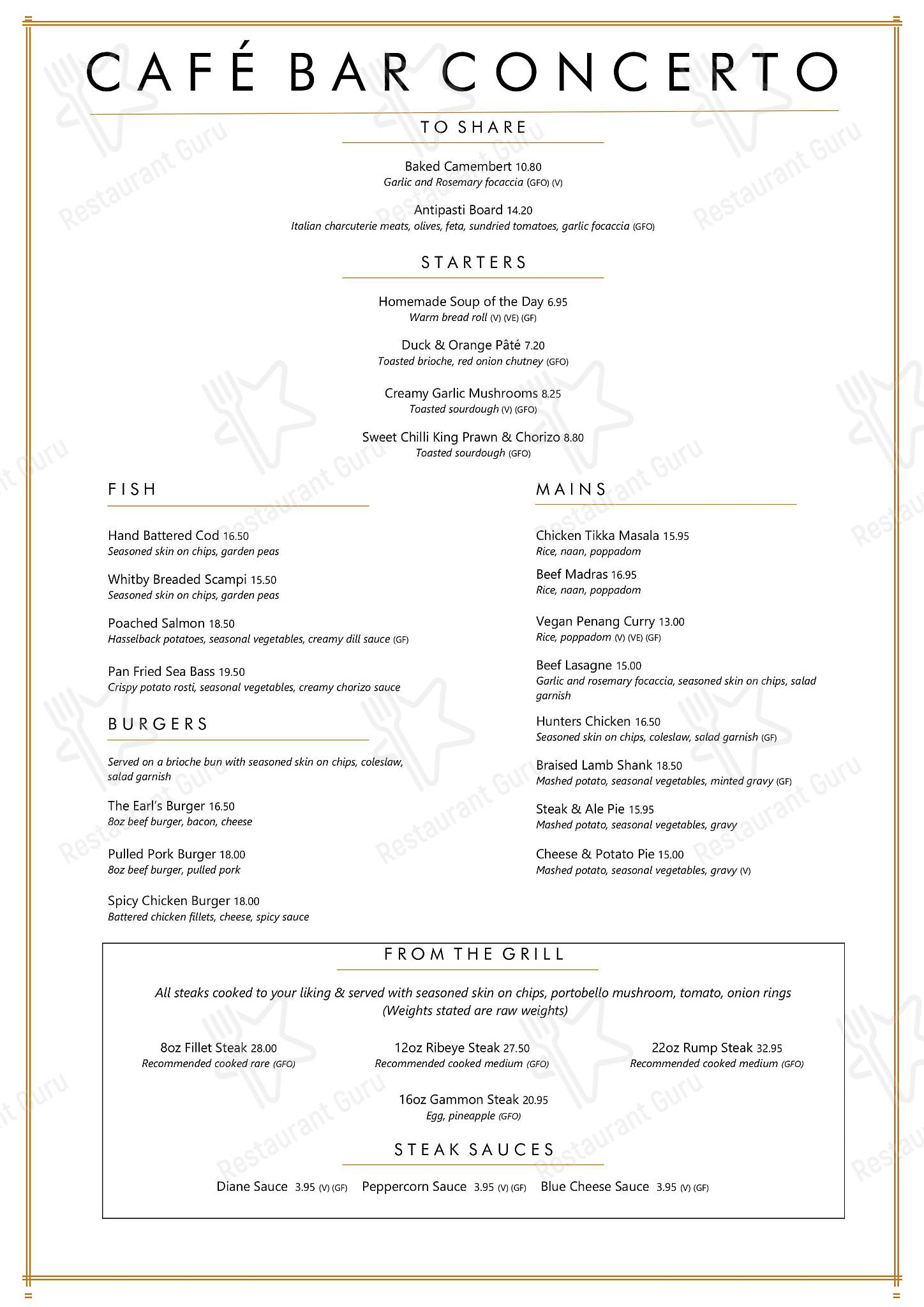 Menu at The Earl Of Doncaster Hotel cafe, Doncaster
