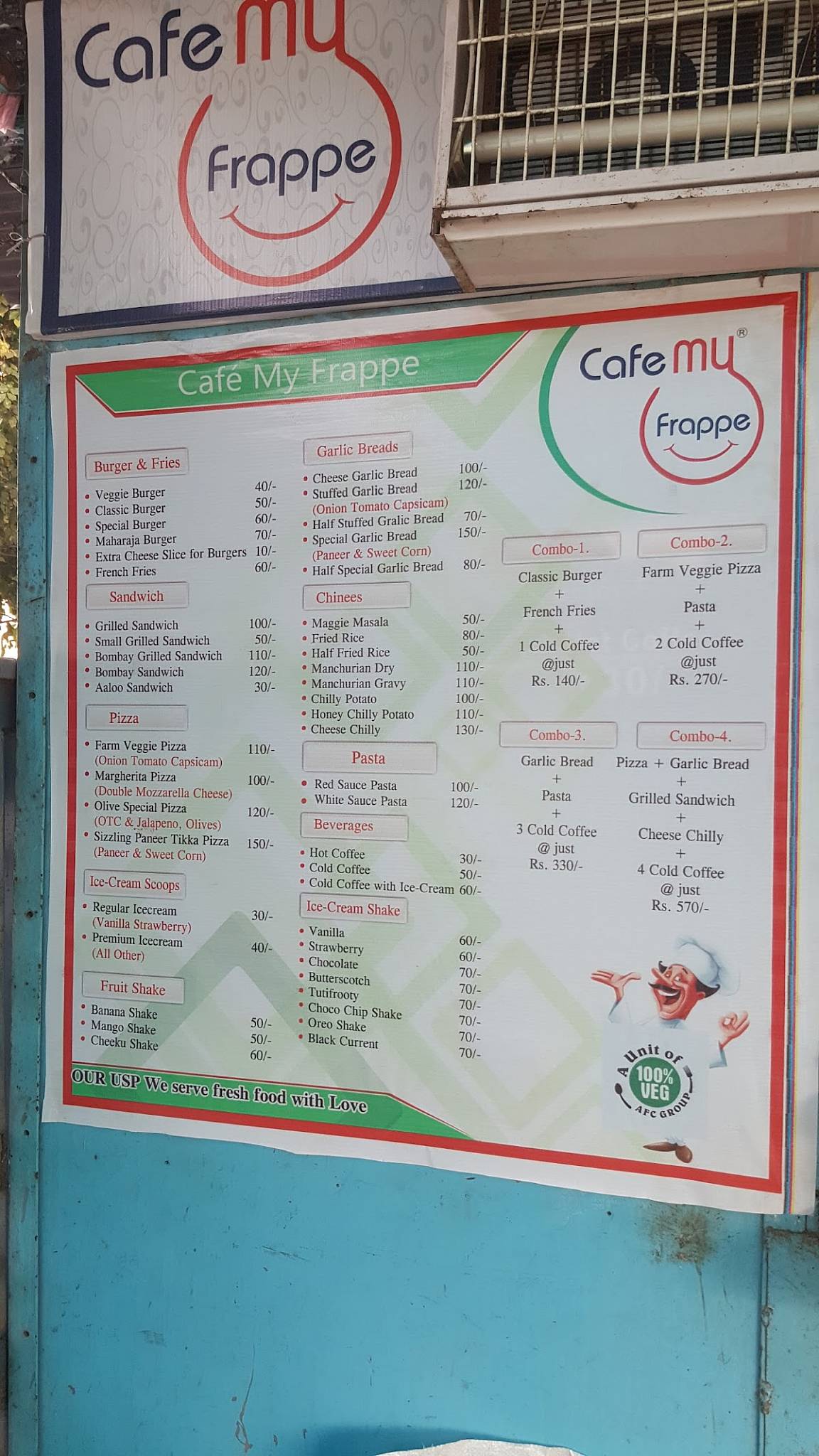 Menu at Cafe My Frappe (Verka), Rohtak