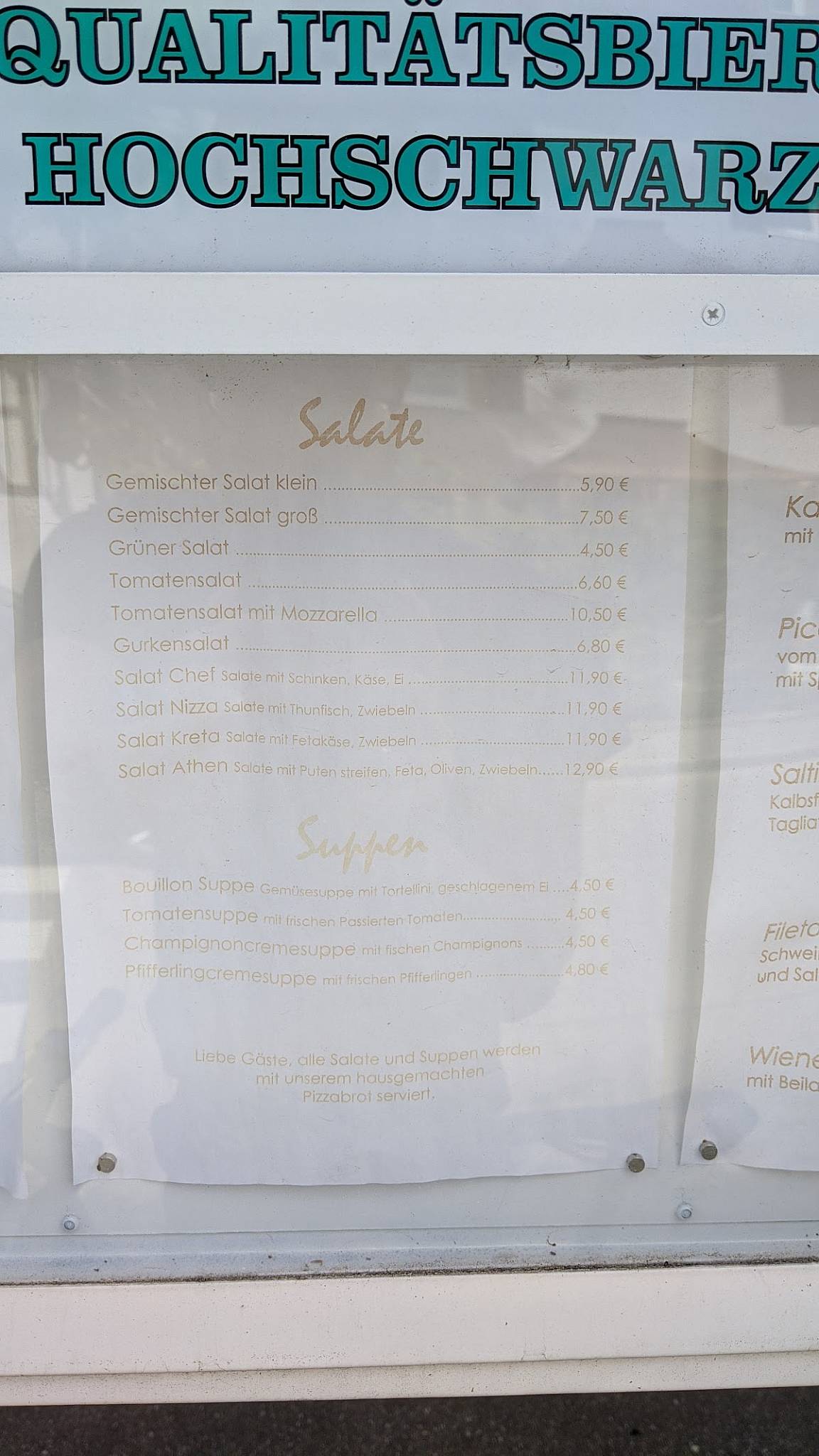 Speisekarte von Cafe Classico Restaurant Pizzeria, Schopfheim