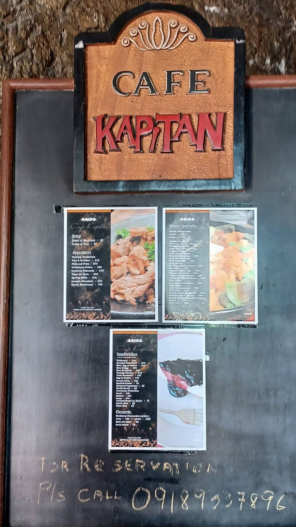 Menu at Cafe Kapitan Restaurant, Marikina, 323 J. P. Rizal St