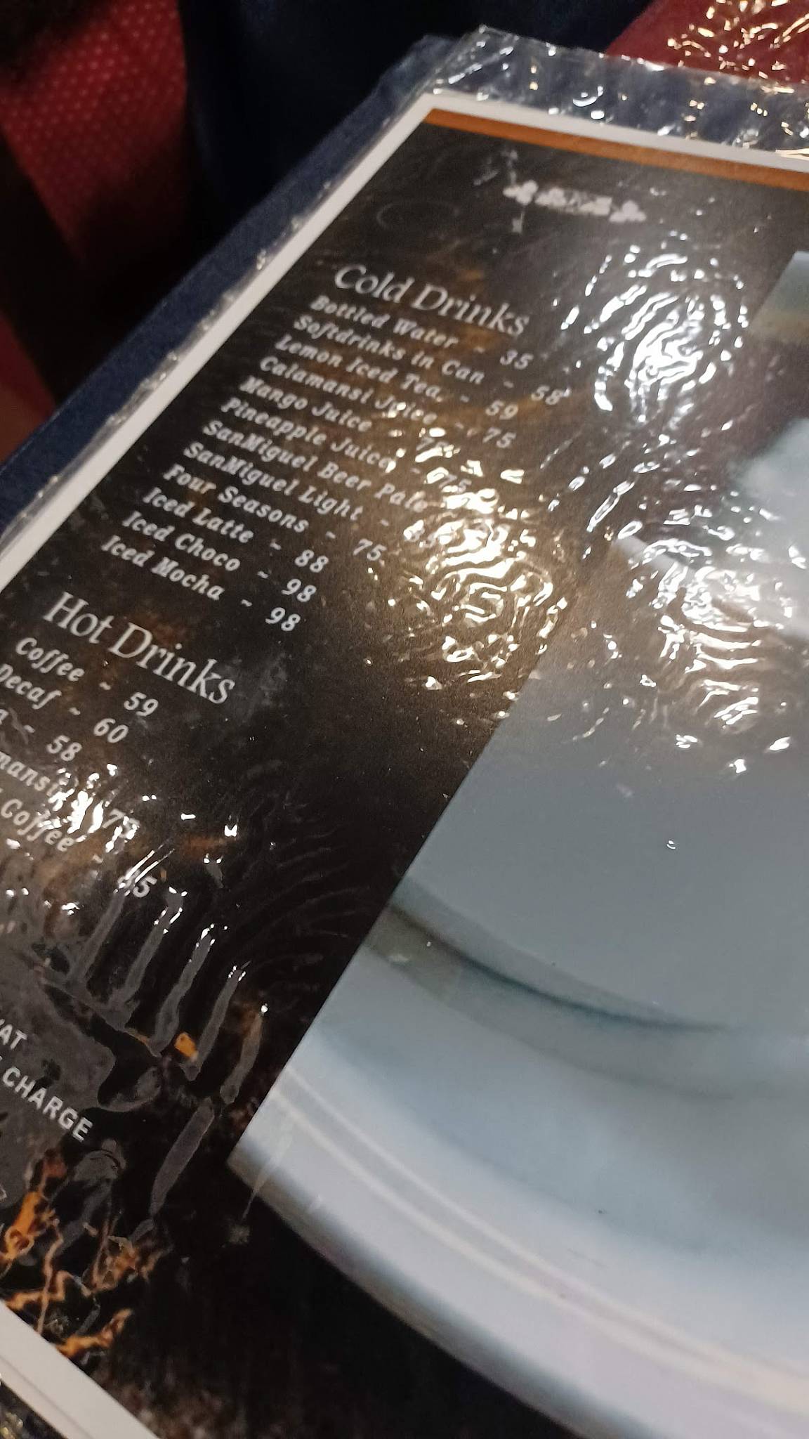 Menu at Cafe Kapitan Restaurant, Marikina, 323 J. P. Rizal St
