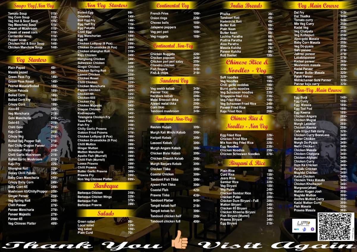 Menu at Cafe Lilliput Kitchen & Restro Bar, Hyderabad