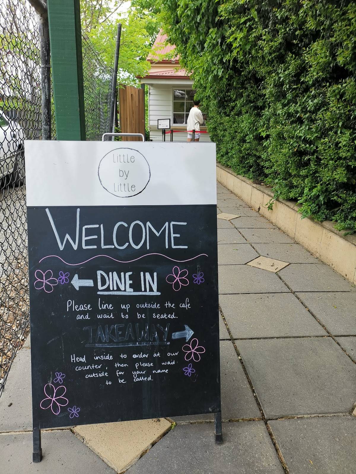 Menu at Little by Little Cafe, Berwick