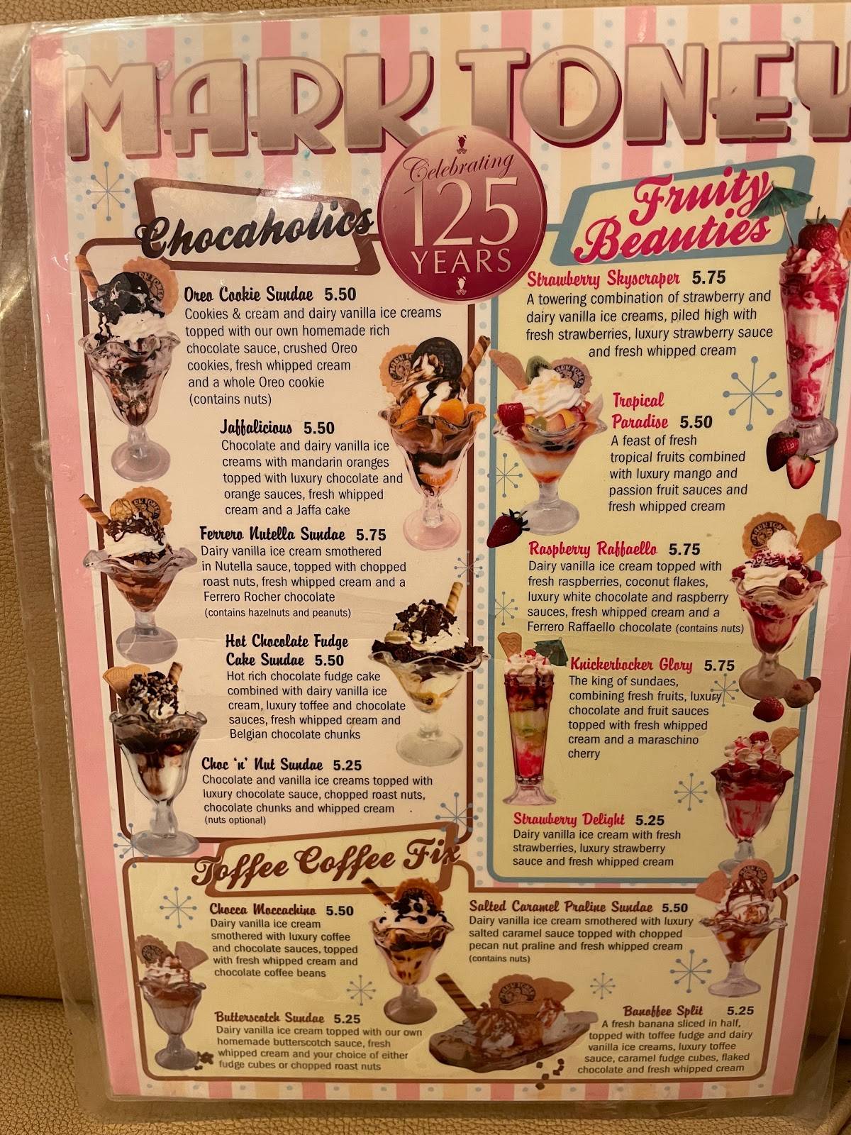 Menu at Mark Toney & Co Ltd cafe, Newcastle upon Tyne, 91 Percy St
