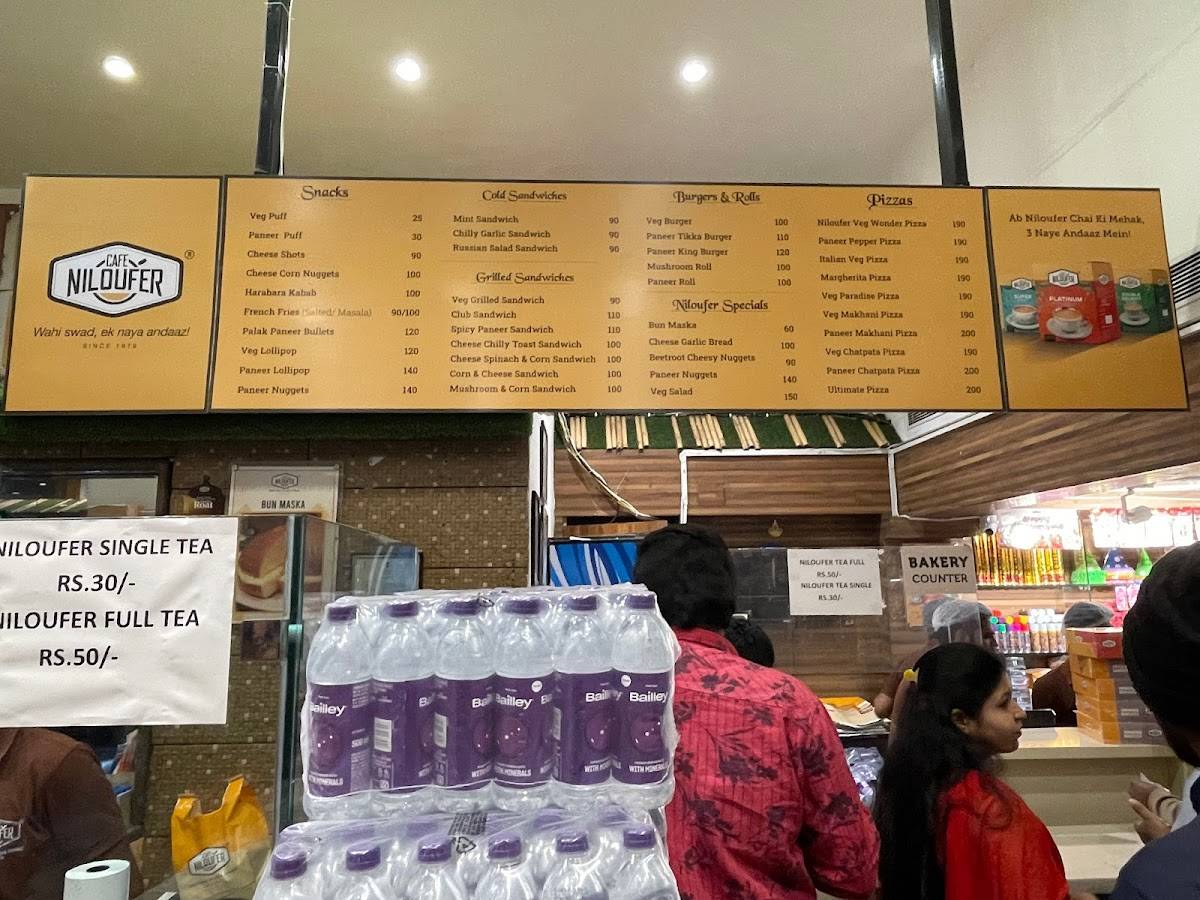 Menu at Cafe Niloufer Classic, Hyderabad, V.P