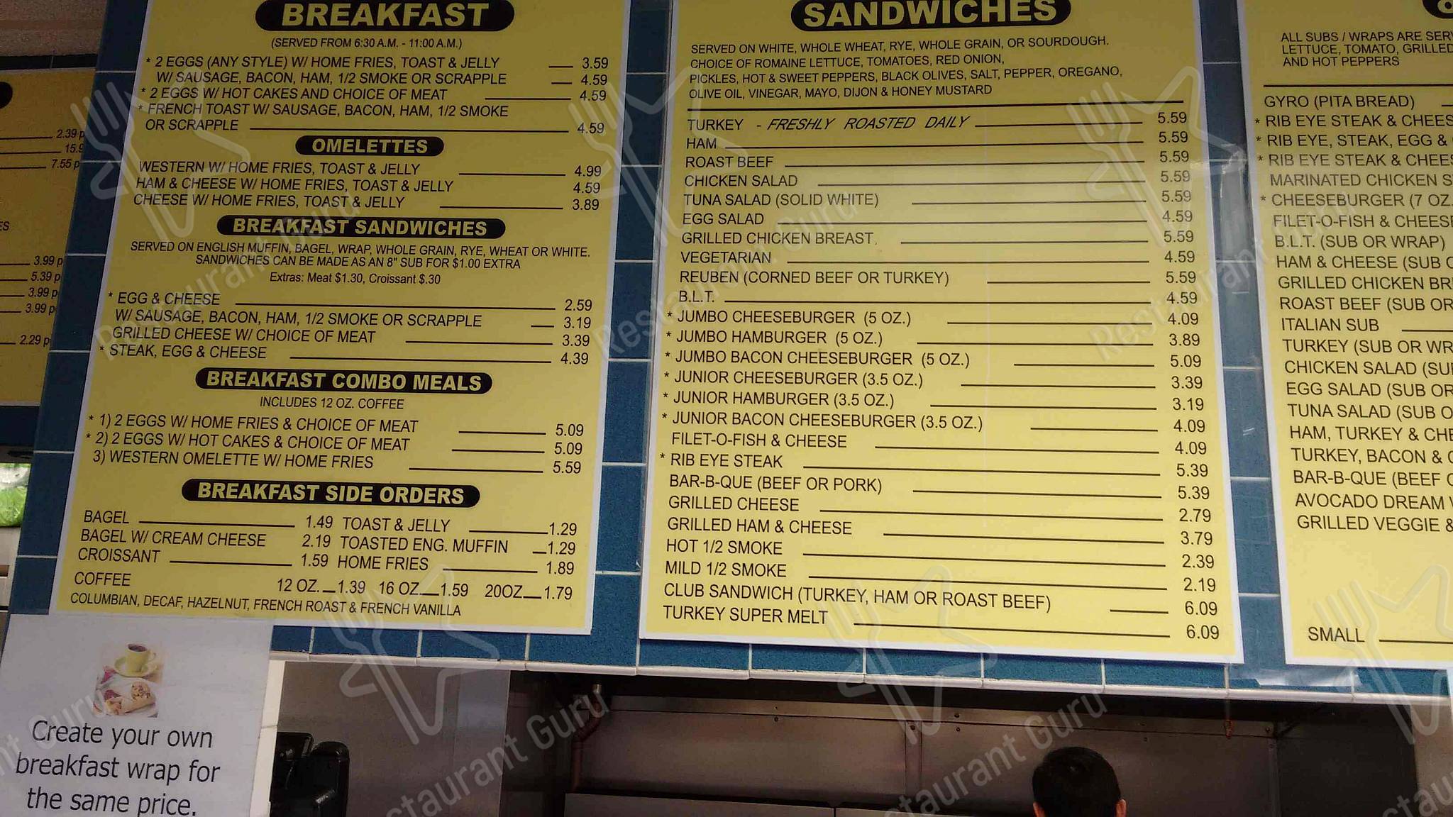 Menu at Cafe Right Angle, Fairfax
