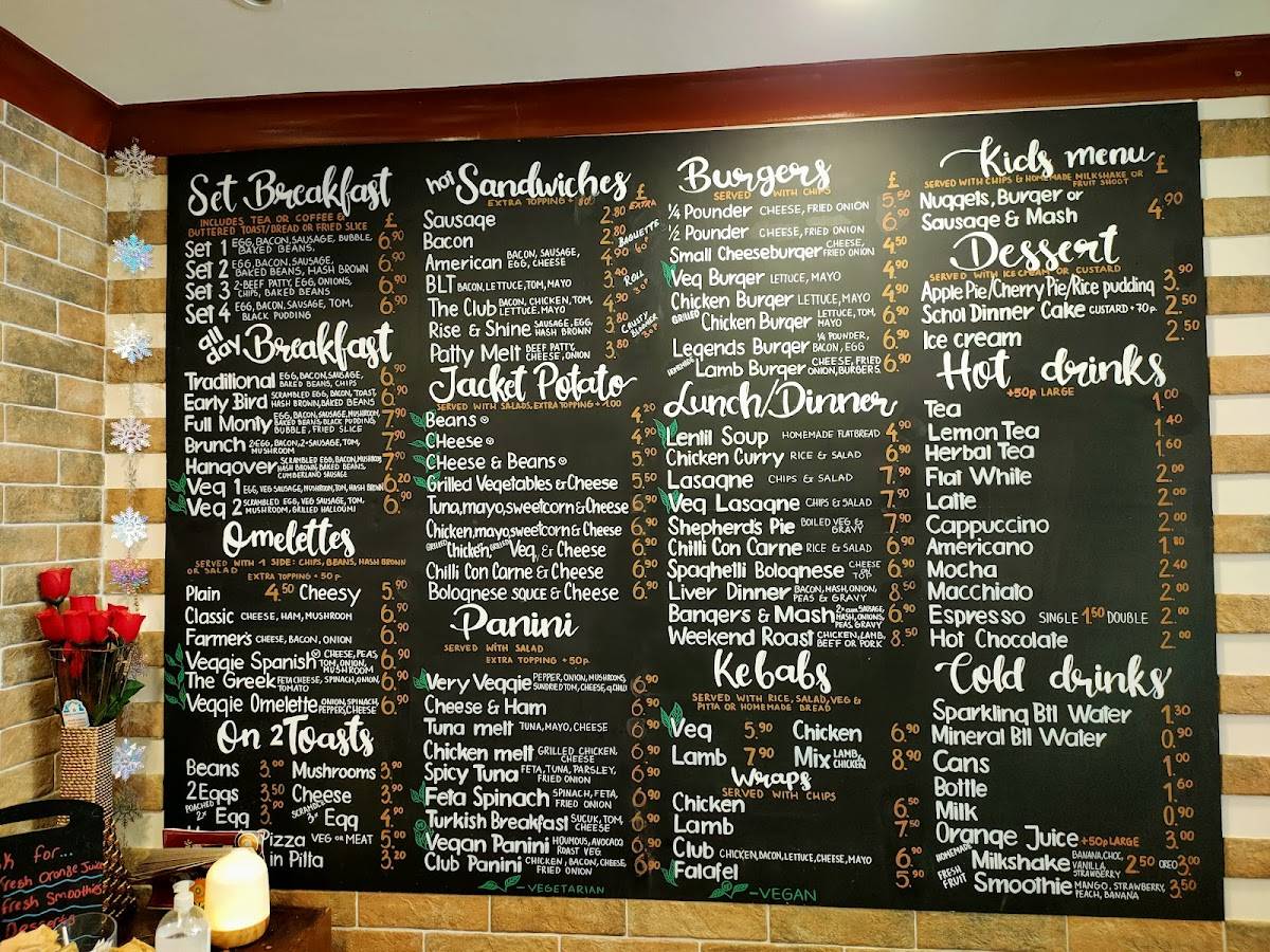 Menu at Salisbury Cafe, Hounslow
